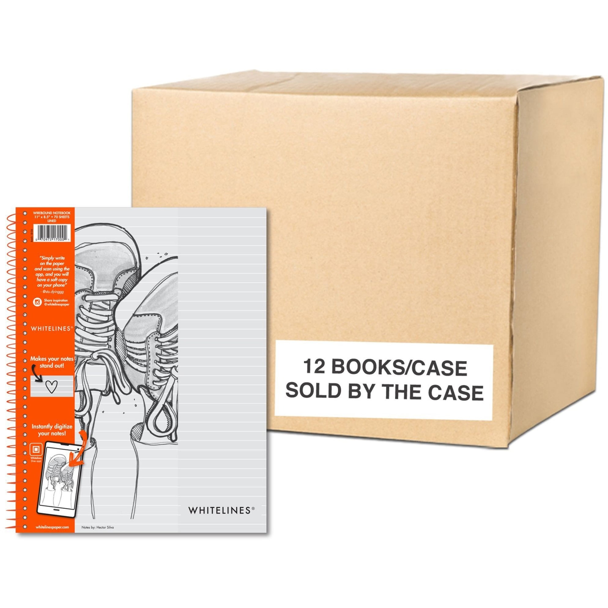 Roaring Spring Whitelines Premium Line Ruled Spiral Notebook, 1 Case ...