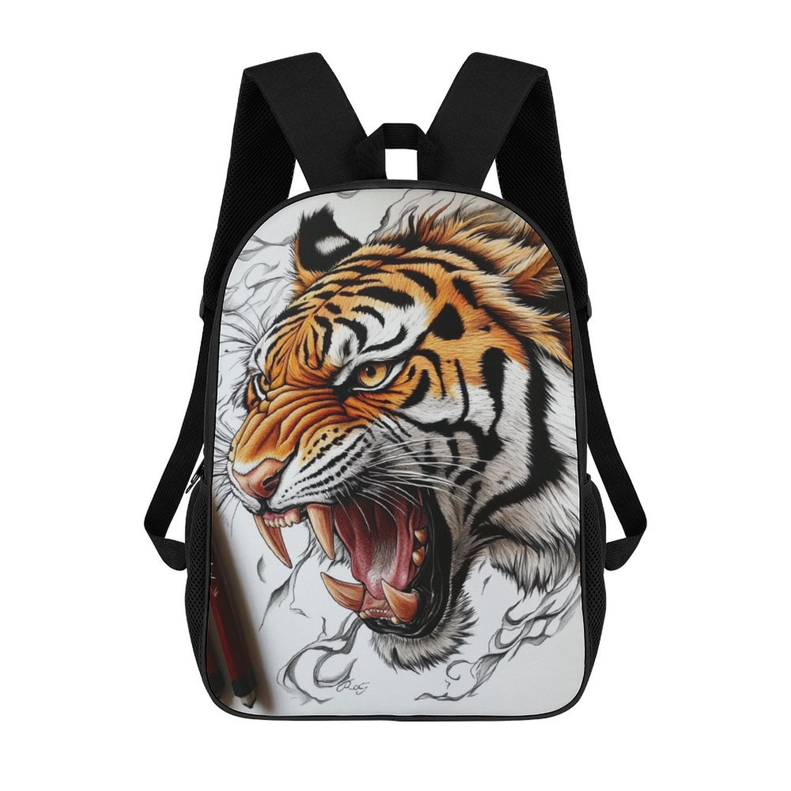 Roaring Tiger Colored Pencil Art Backpacks for Backpack for Bookbag ...