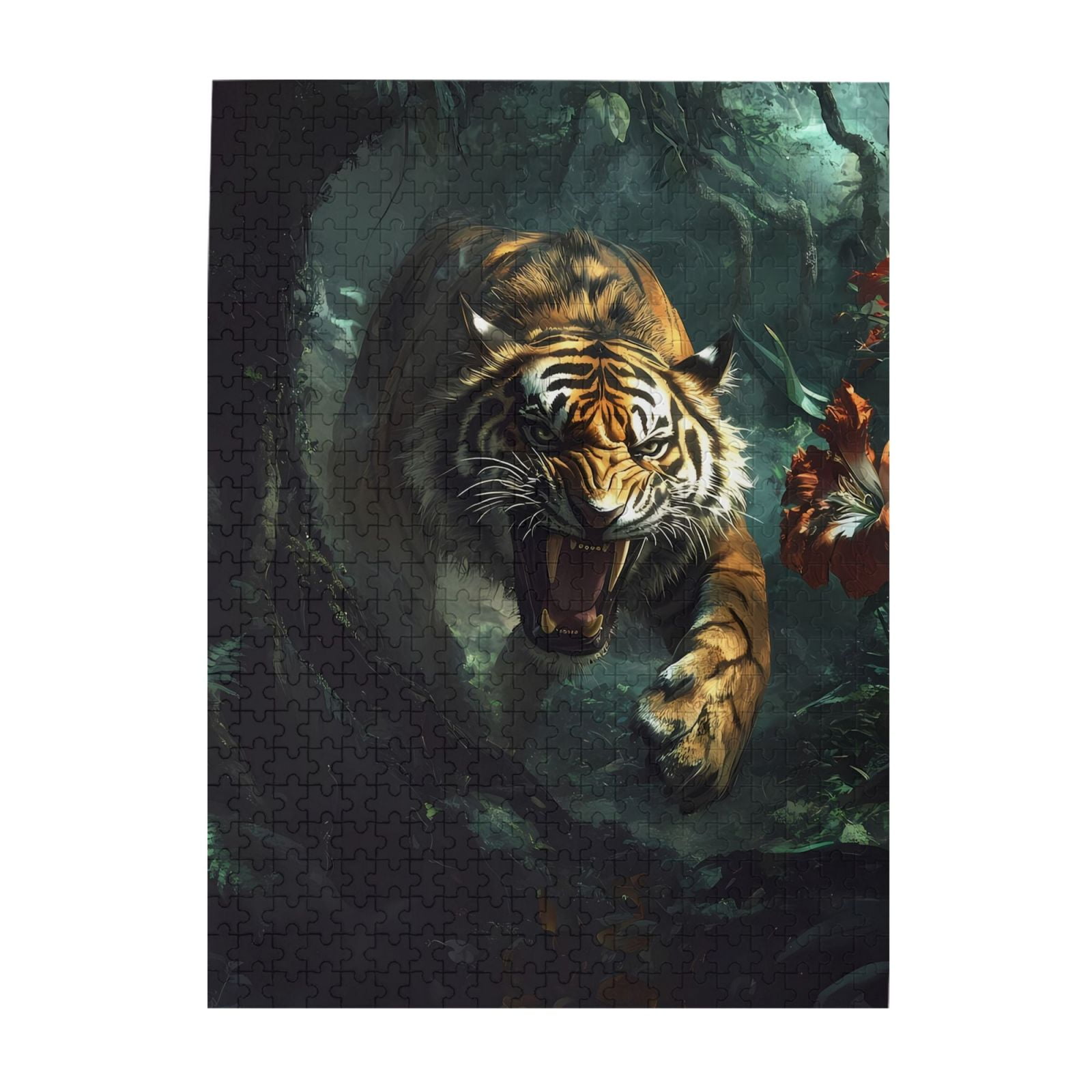 Roaring Tiger Jungle Predator 1000-Piece Wooden Jigsaw Puzzle for ...