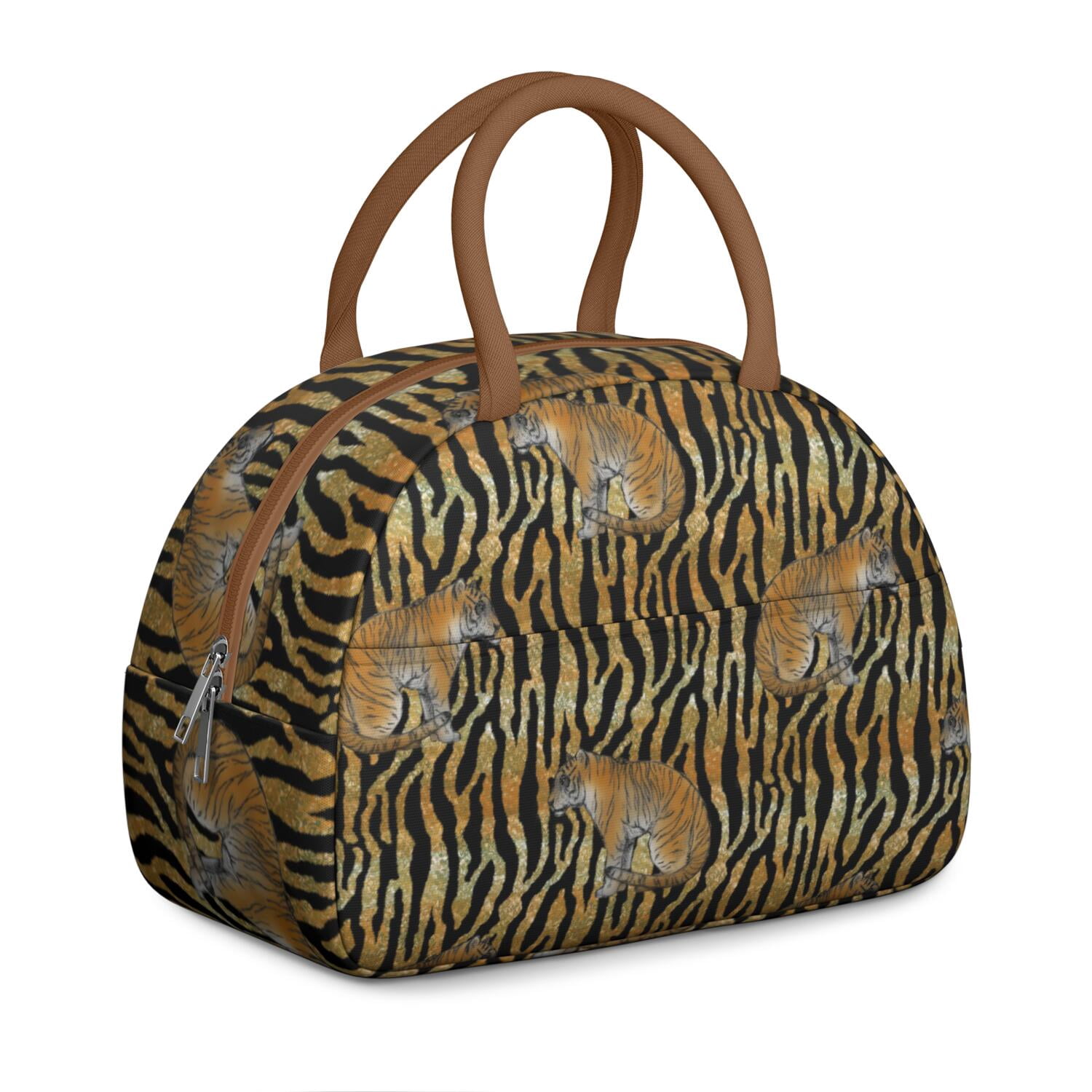 Roaring Tiger Lunch Bag – Bold Bengal Tiger Face with Jungle Stripes ...