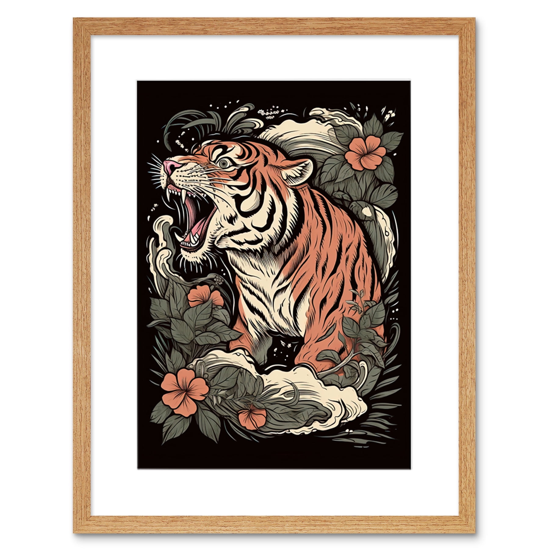 Roaring Tiger Old School USA Tattoo Ink Body Art Rockabilly Americana ...
