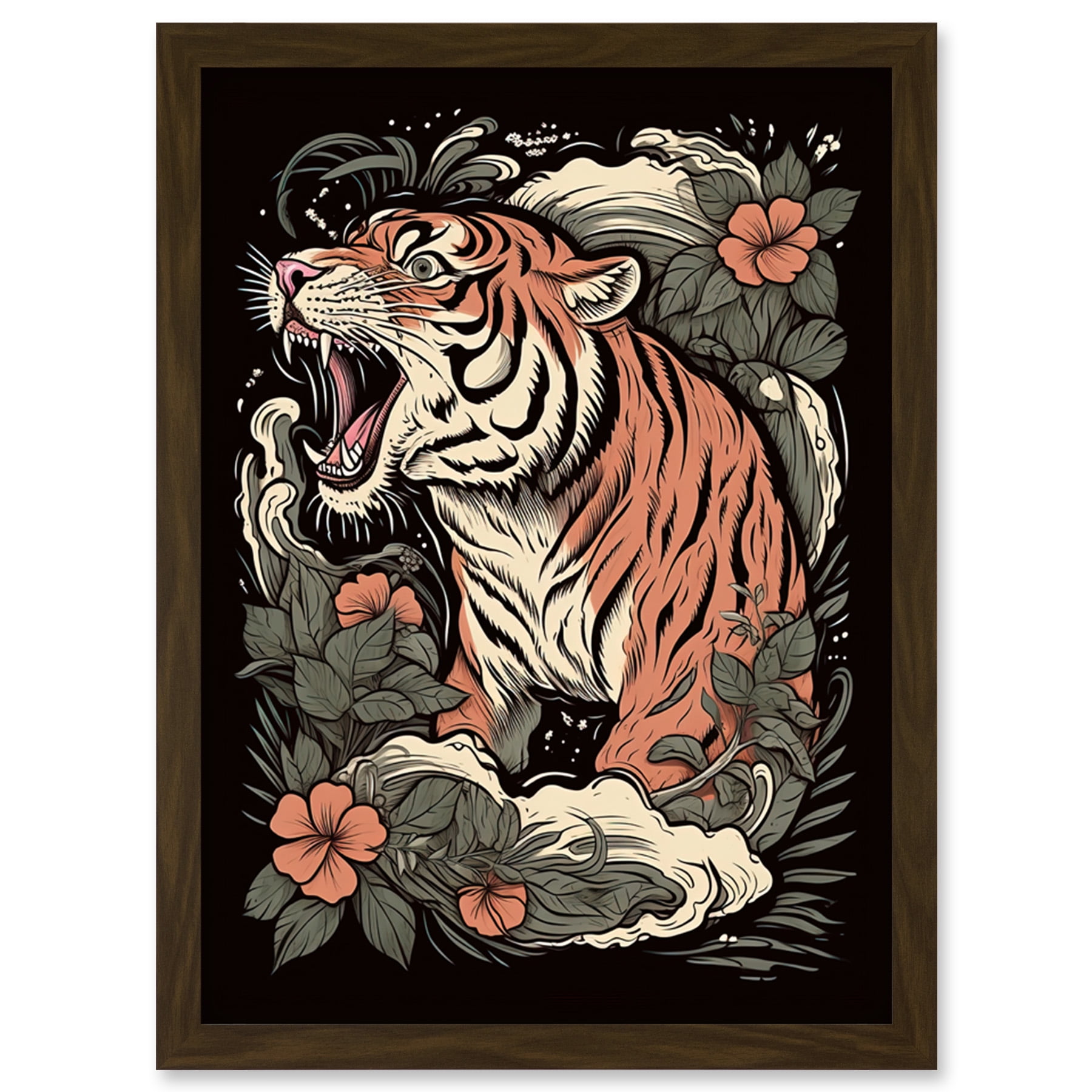 Roaring Tiger Old School USA Tattoo Ink Body Art Rockabilly Americana ...