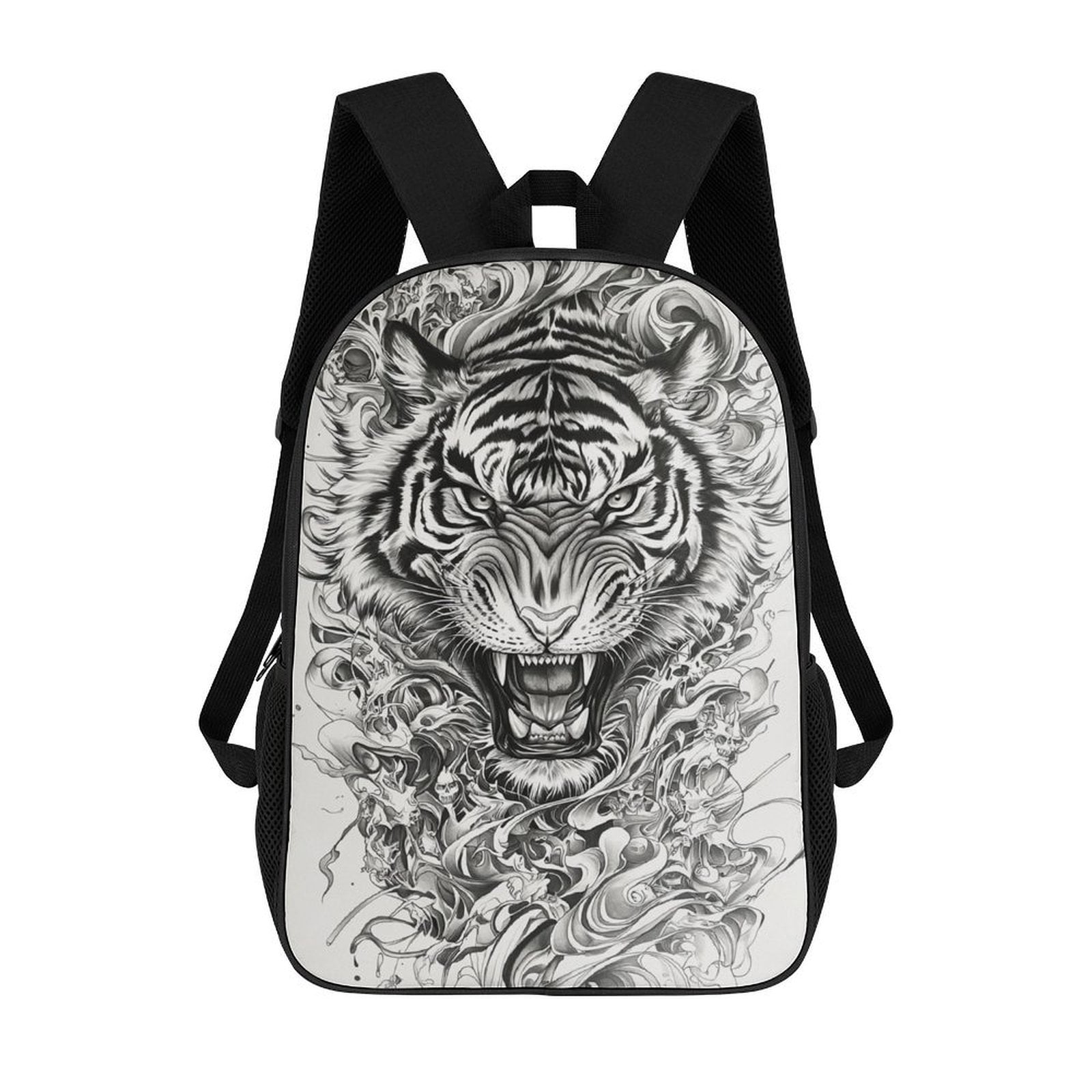 Roaring Tiger Ornate Ink Drawing Backpacks for Backpack for Bookbag ...
