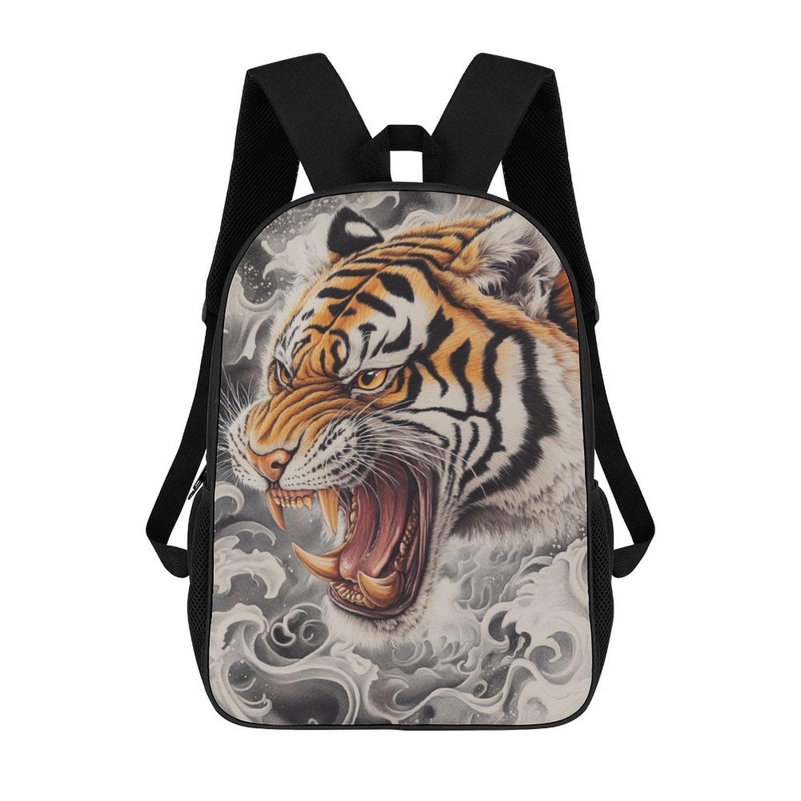 Roaring Tiger Stormy Sea Art Big Student Laptop Backpack For College ...