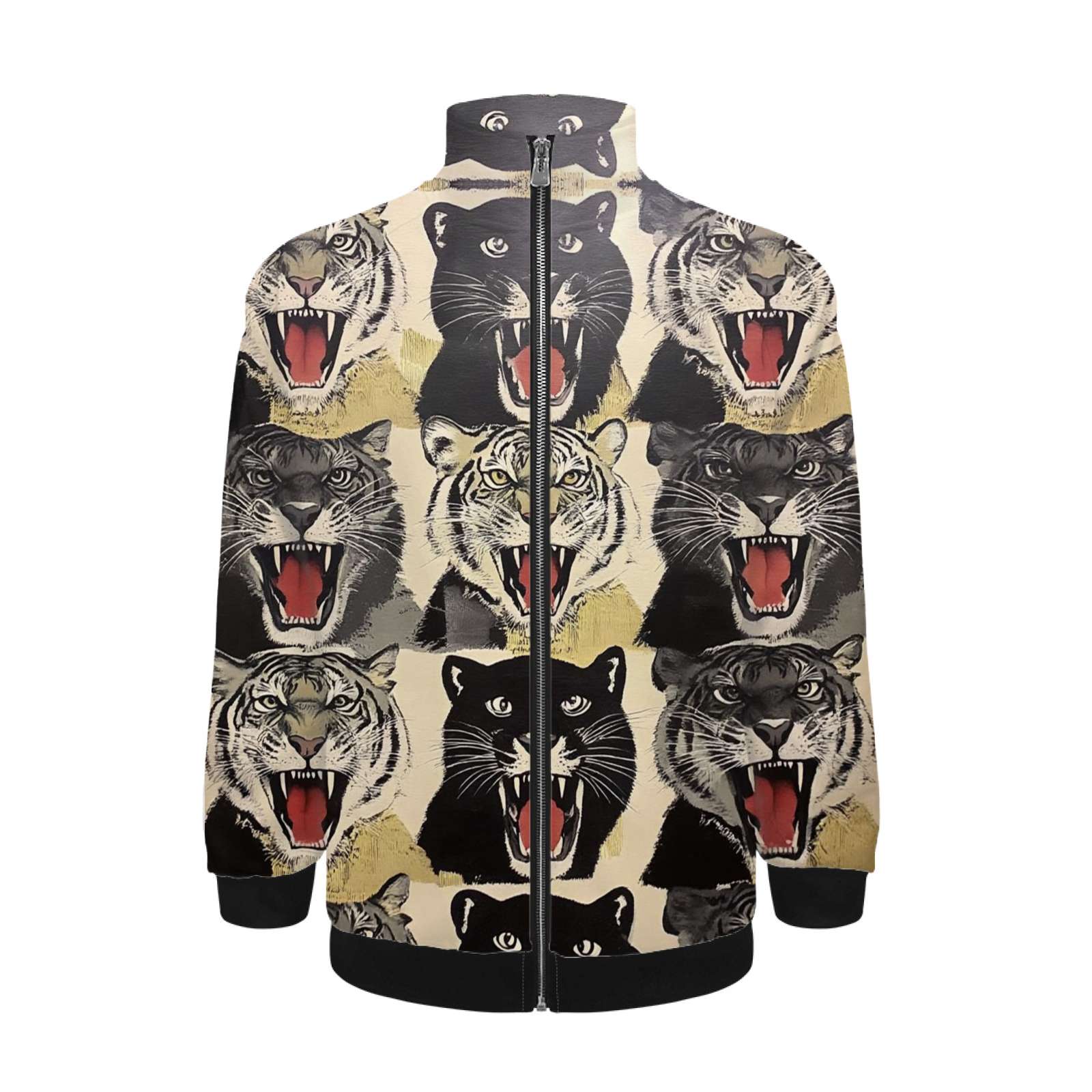 Roaring Tiger Wallpaper Repeat Jacket Men's Street Cool Long Sleeves ...