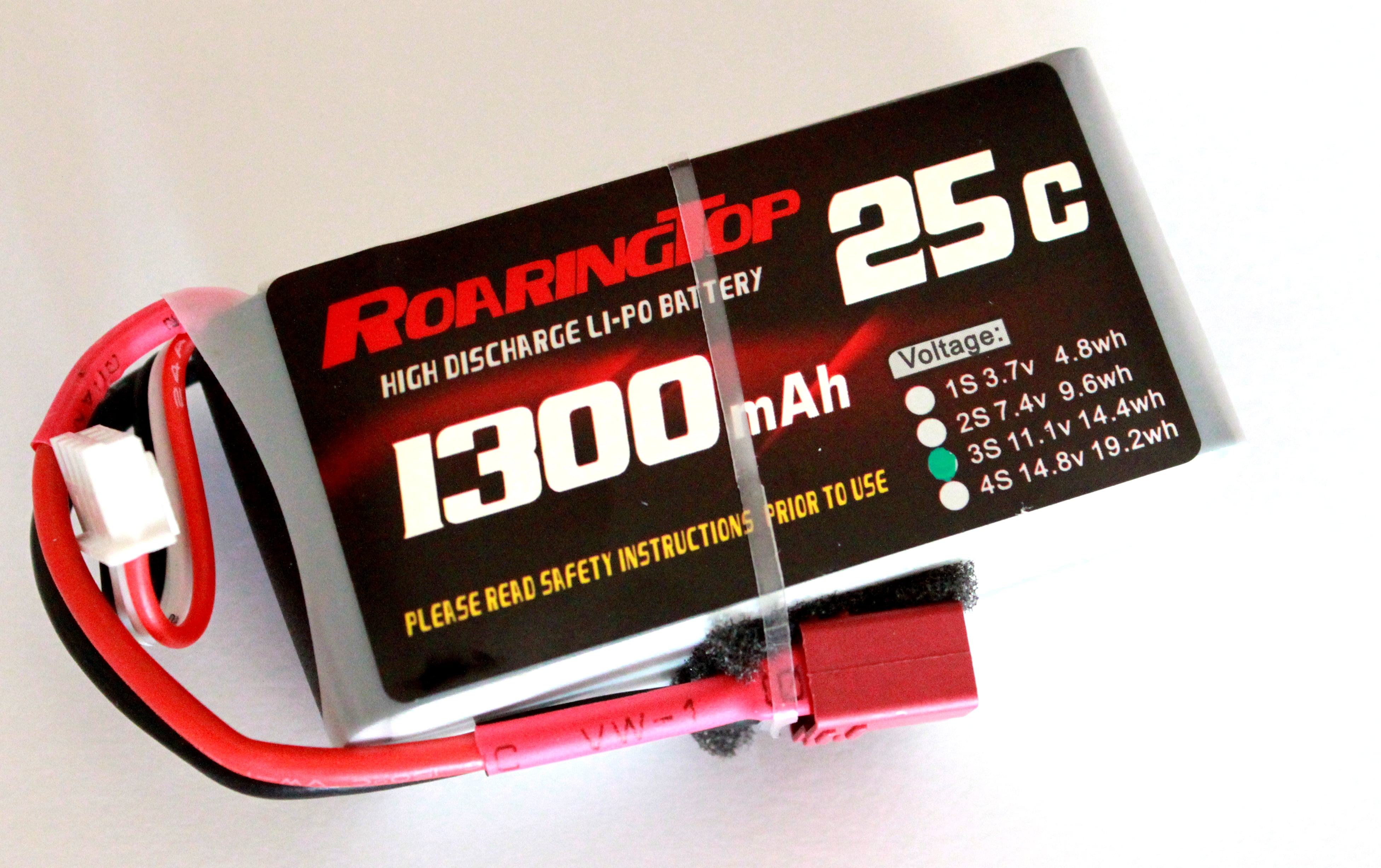 Roaring Top 25C 1300mah 3S LiPo Battery Pack with Deans Plugs - Walmart.com
