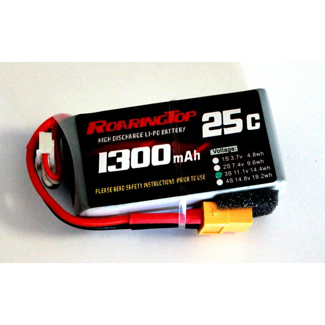 Roaring Top 25C 1300mah 3S LiPo Battery Pack with XT60 Plugs - Walmart.com