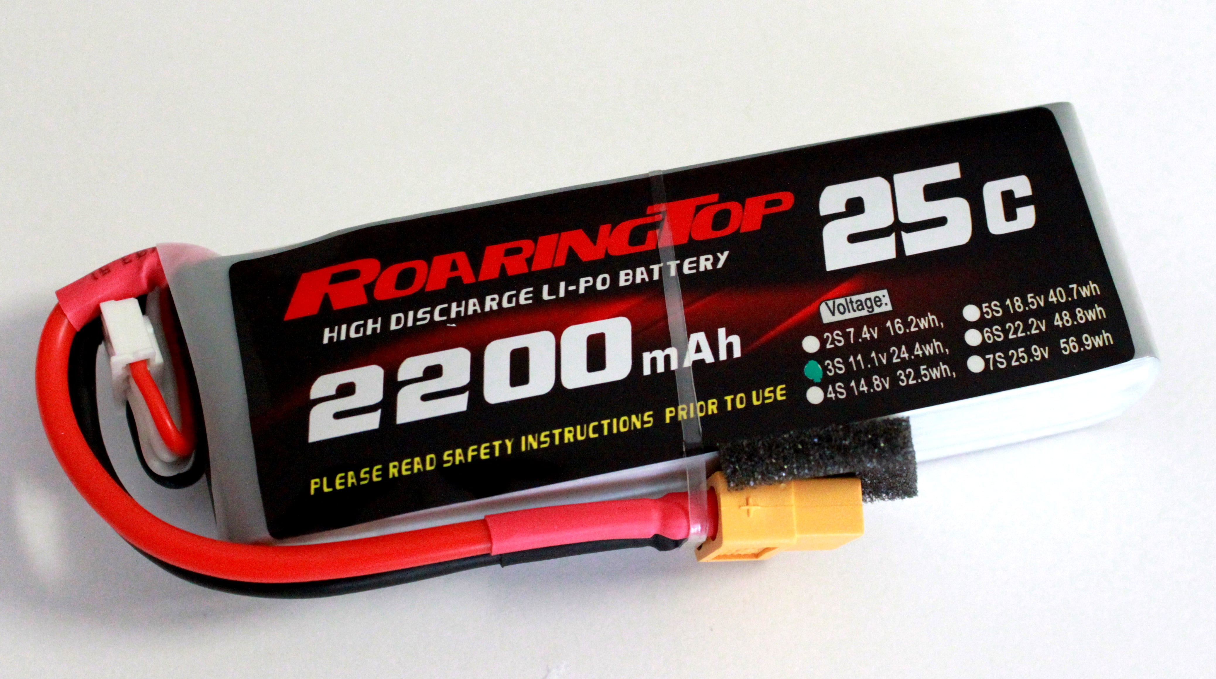 Roaring Top Drone LiPo Battery Pack 25C 2200mAh 3S 11.1V with XT60 Plug ...