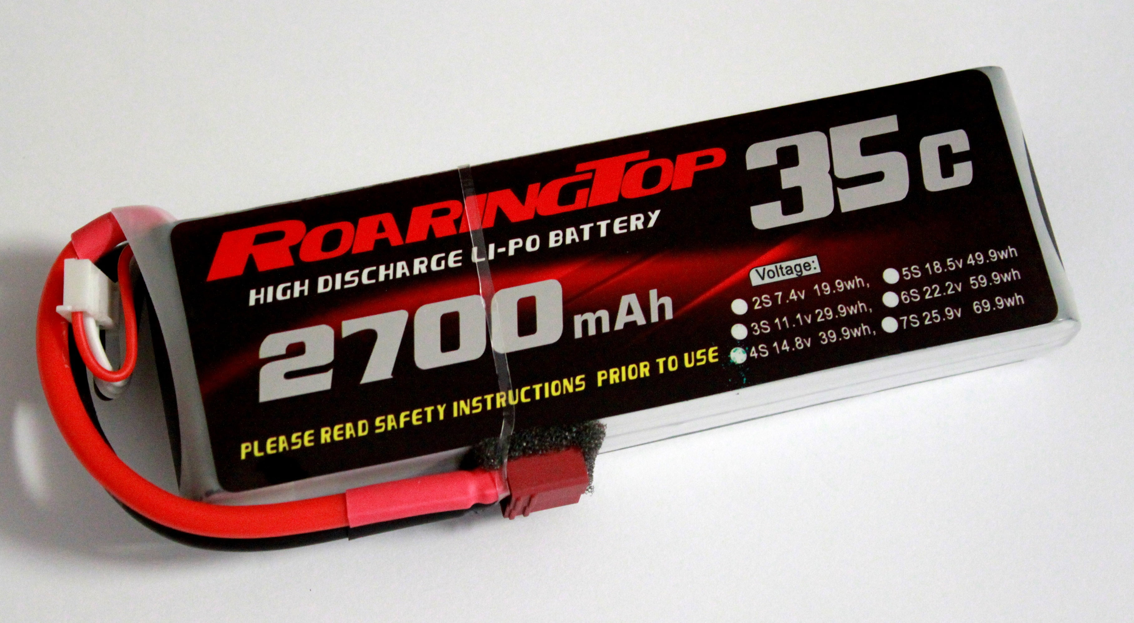 Roaring Top 35C 2700mAh 4S 14.8V LiPo Battery Pack with Deans Plug ...