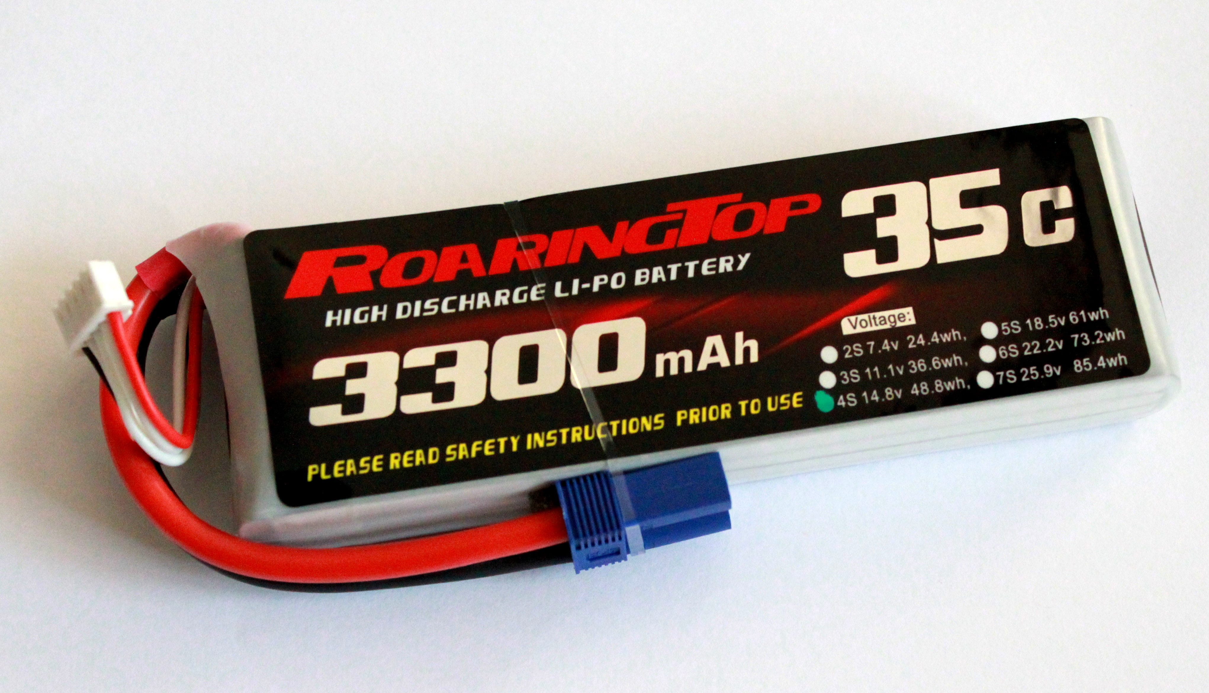 Roaring Top 35C 3300mAh 4S 14.8V LiPo Battery Pack with EC3 Plug - Walmart.com