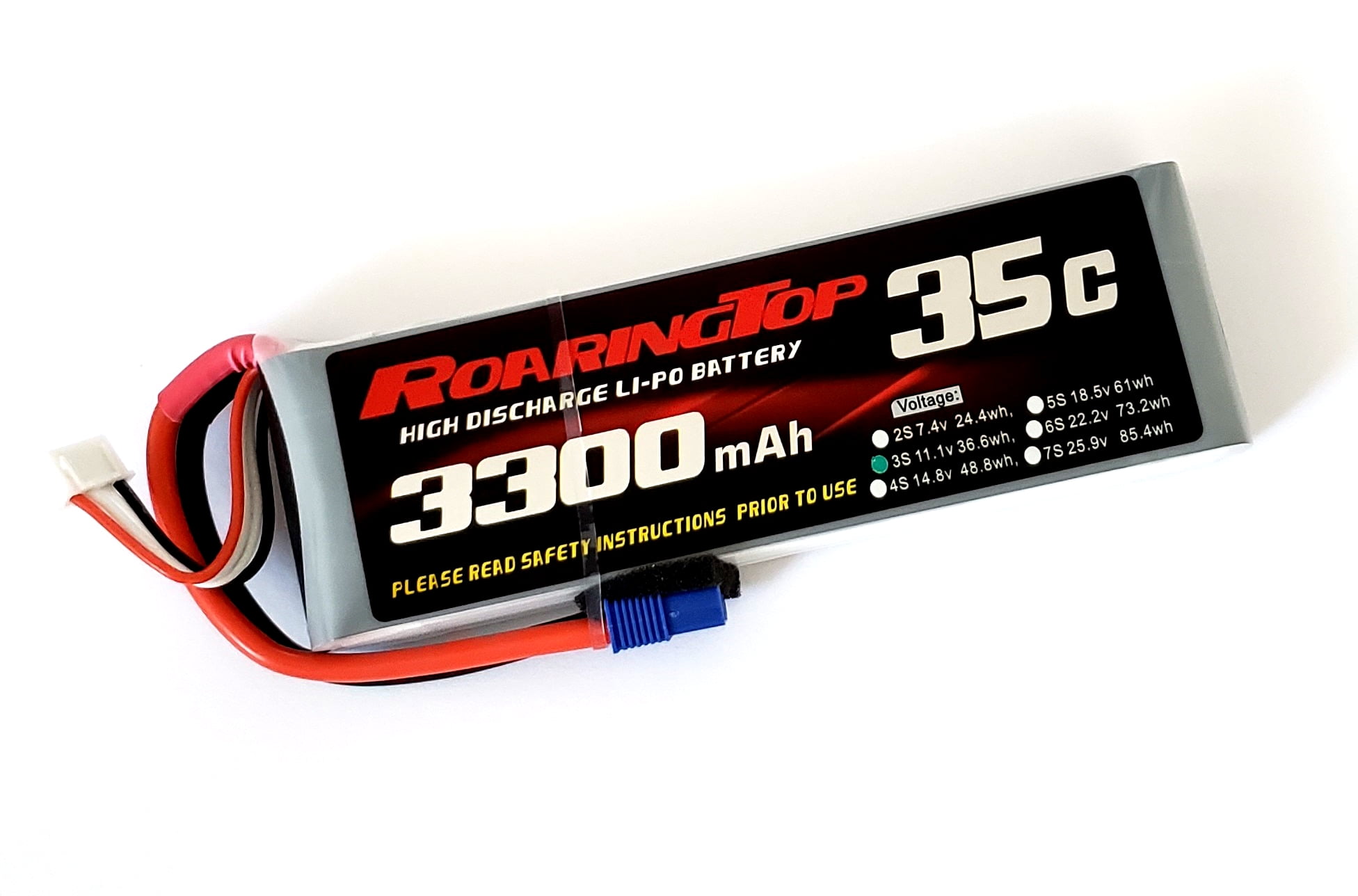 Roaring Top 35C 3300mah 3S LiPo Battery Pack with EC3 Connector - Walmart.com