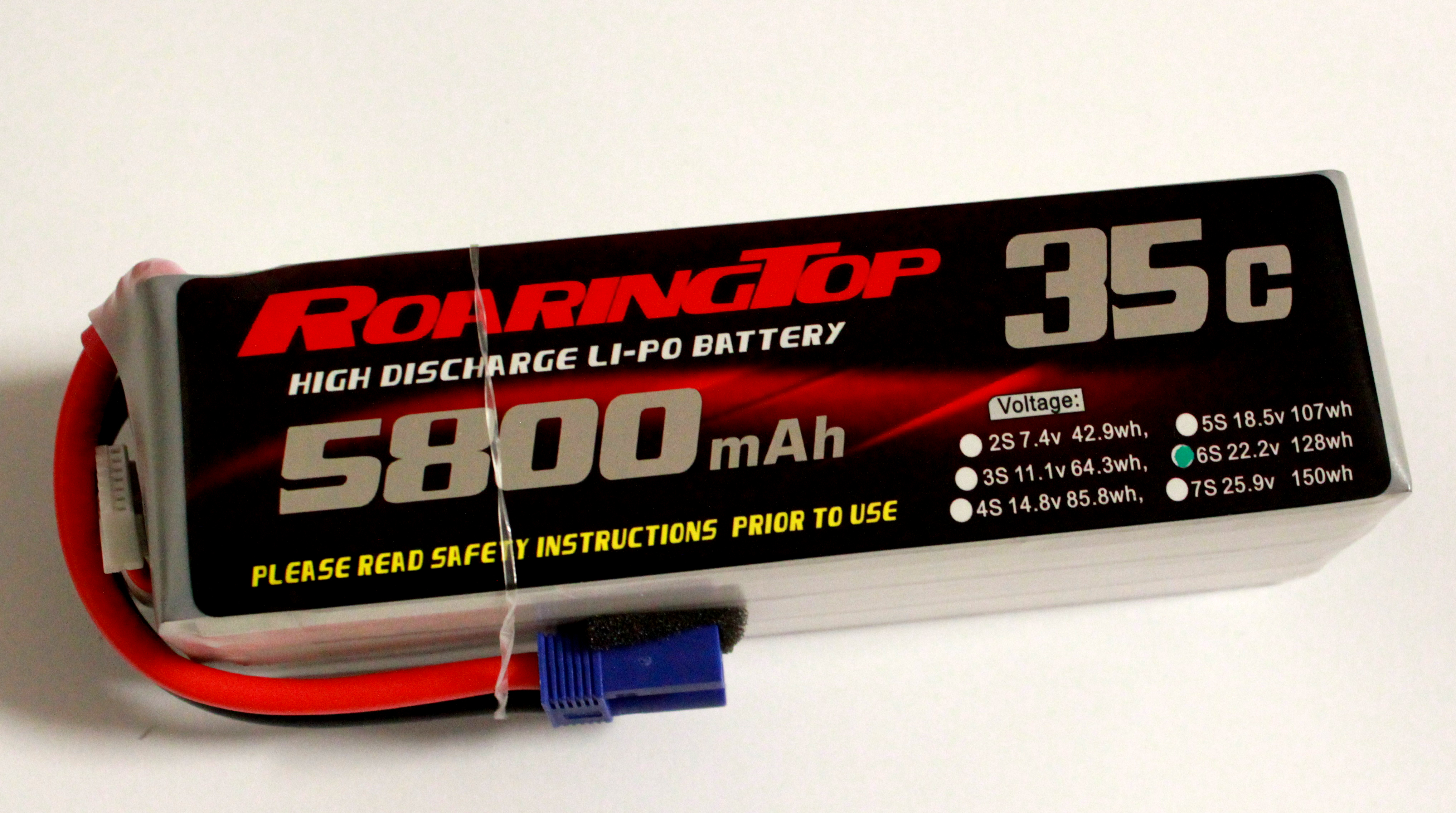 Roaring Top 35C 5800mAh 6S 22.2V LiPo Battery Pack with EC5 Plug - Walmart.com