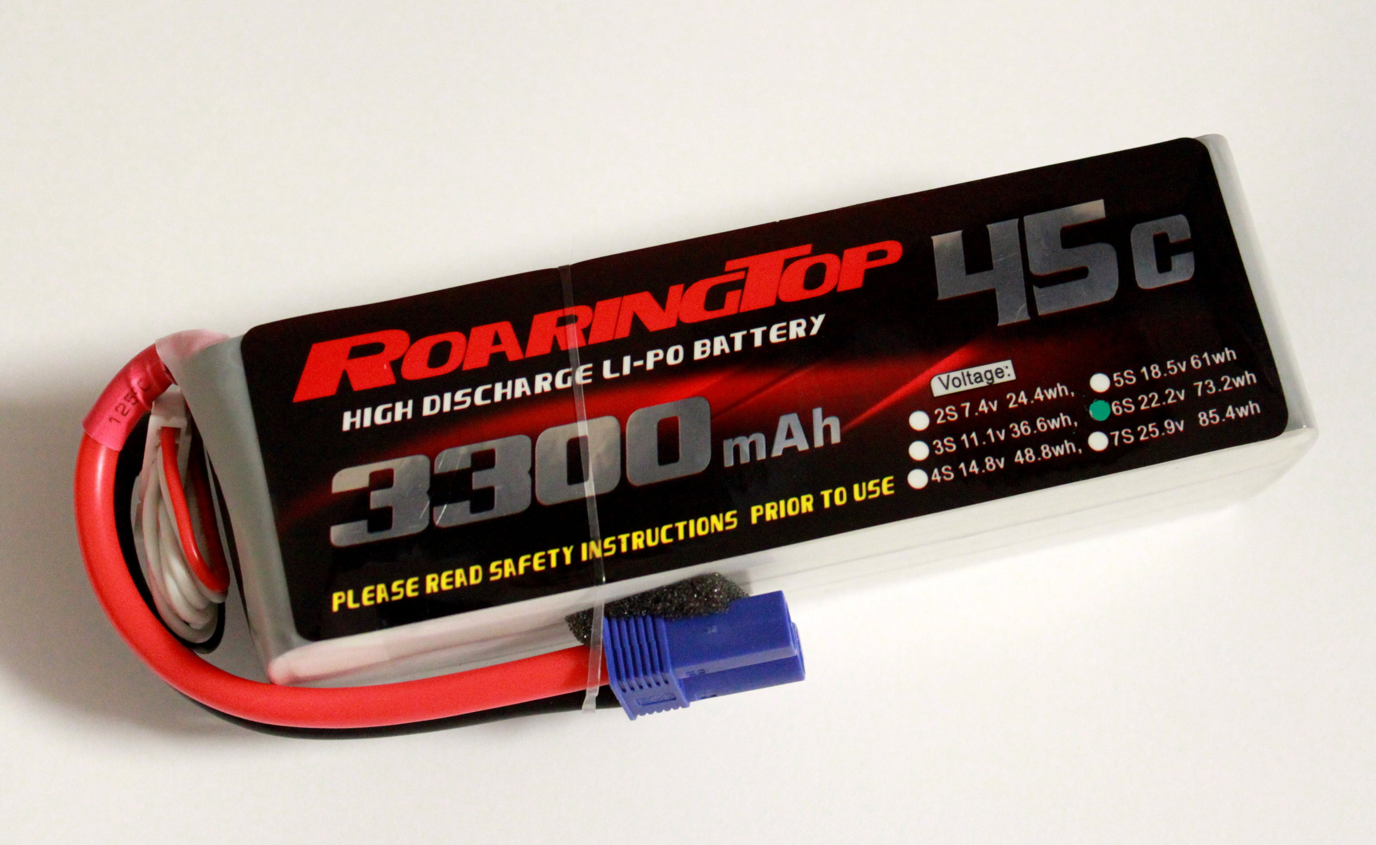 Roaring Top 45C 3300mAh 6S 22.2V LiPo Battery Pack with EC5 Plug - Walmart.com