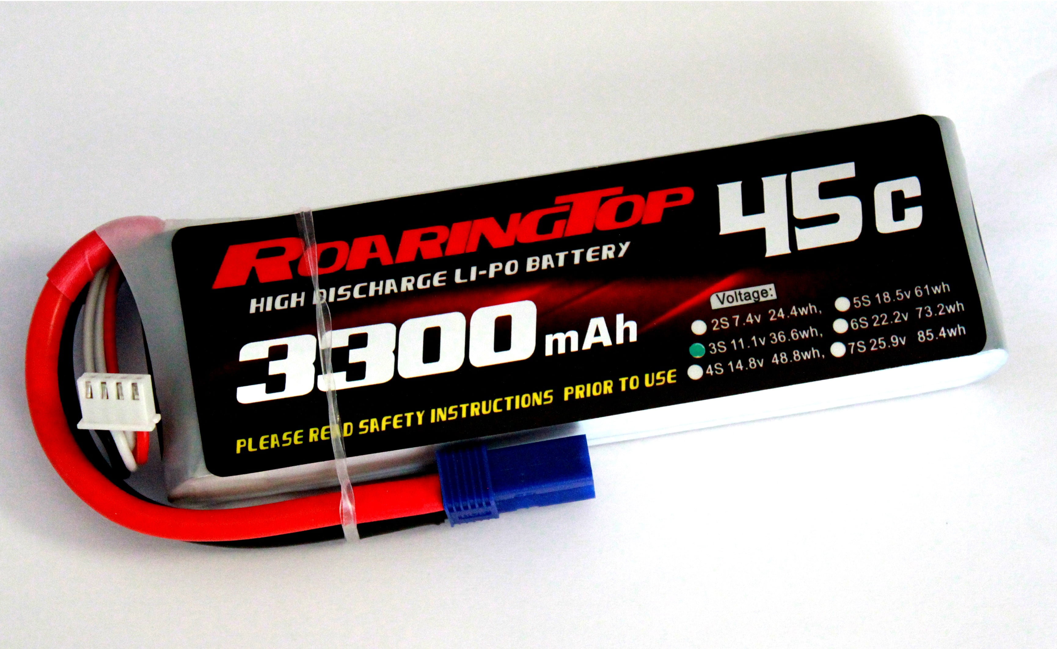 Roaring Top 45C 3300mah 3S LiPo Battery Pack with EC5 Plugs - Walmart.com