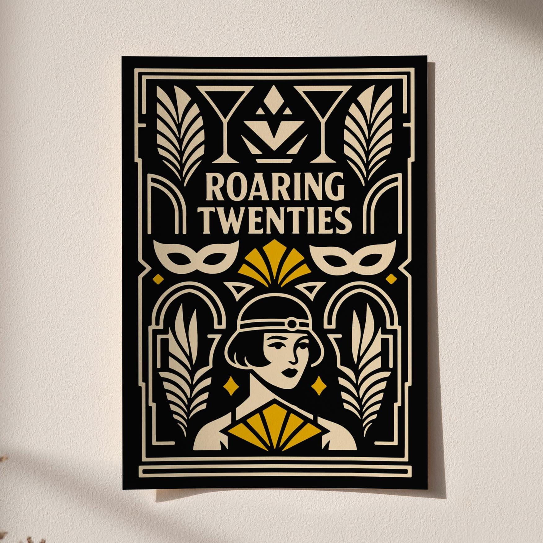 Roaring Twenties Music Poster, Flapper Girl Art Deco Print UNFRAMED ...