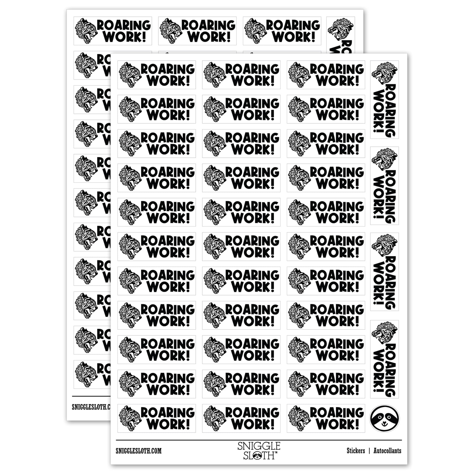 Roaring Work Tiger Teacher Student School Sticker Set - White - Matte ...