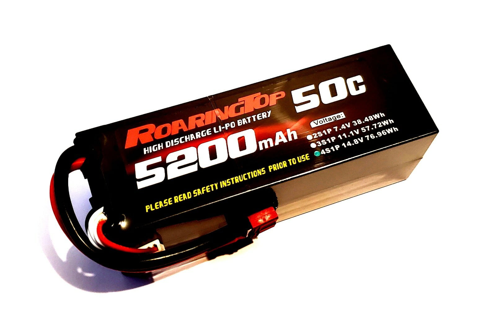 RoaringTop LiPo Battery Pack 50C 5200mAh 4S1P 14.8V HardCase with Deans Plug - Walmart.com