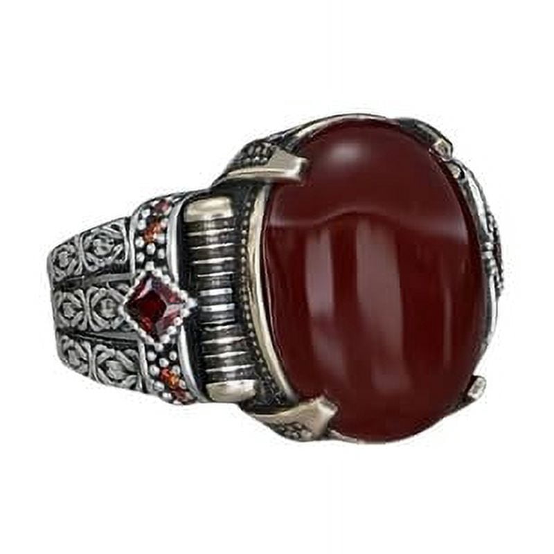 Roarsilver 925k Silver Mens Ring-Handmade Mens Ring-Agate Stone Ring ...