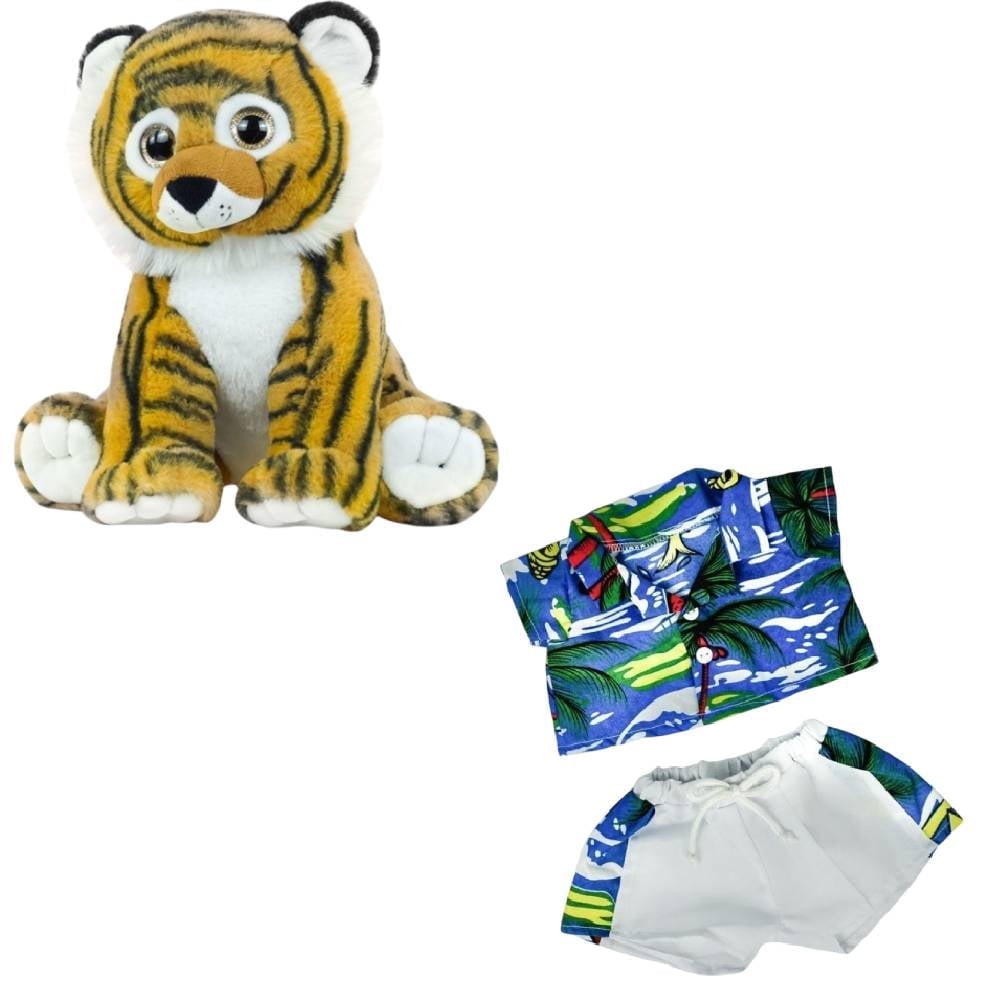 Plush Gear Roary the Tiger 16" Plush with Hawaiian Shirt & Shorts ...
