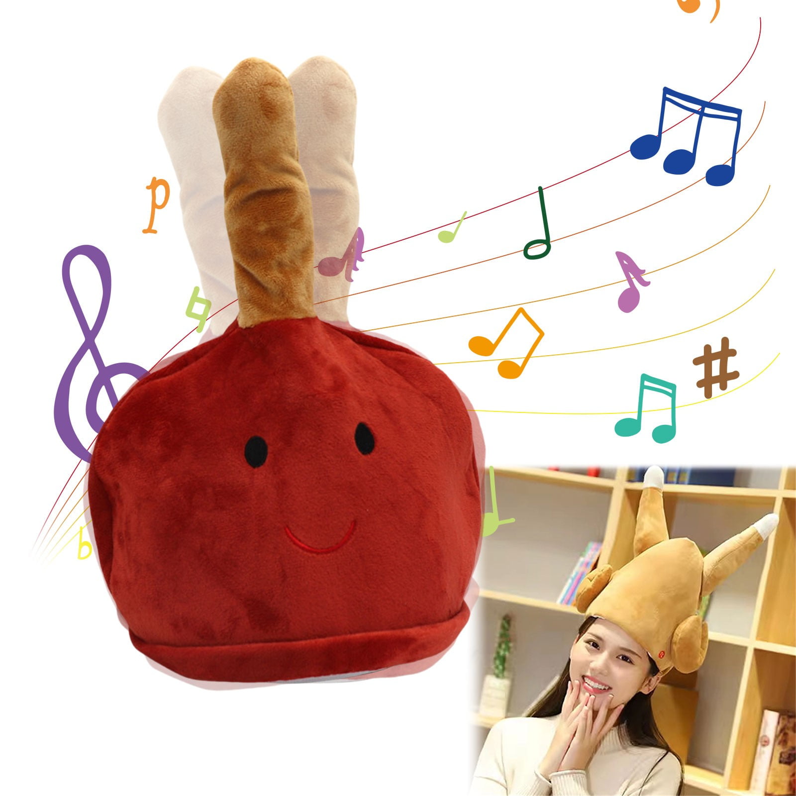 Roast Chicken Hat Quirky Gift Moveable Leg Dancing Turkey Hat With ...