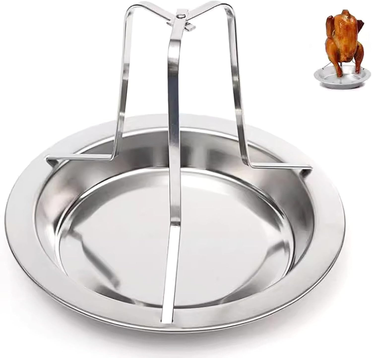 Roast Chicken Rack, 7.8 Inch x 6.8 Inch Stainless Steel Beer Can Grill ...