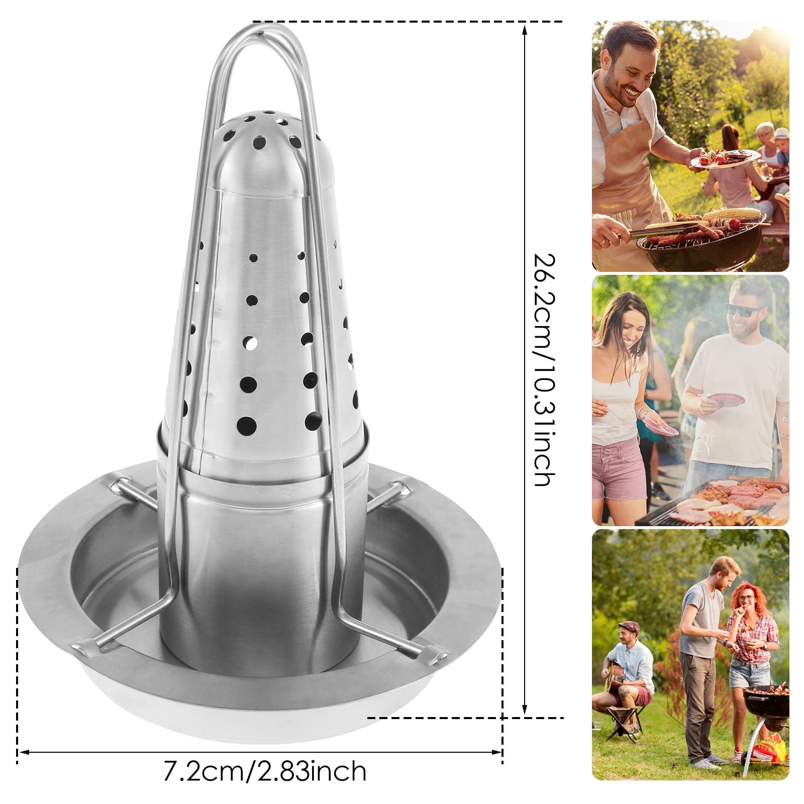 Roast Chicken Rack Turkey Skewer Stand Stainless Steel BBQ Plate for ...