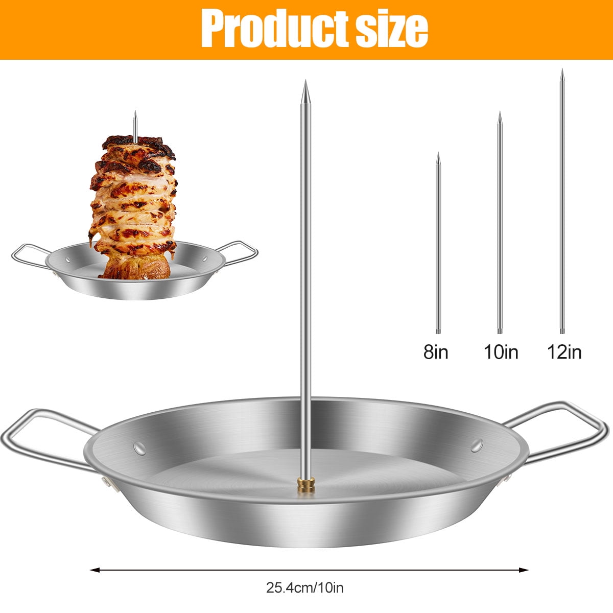 Roast Chicken Rack Turkey Skewer Stand Stainless Steel BBQ Plate for ...