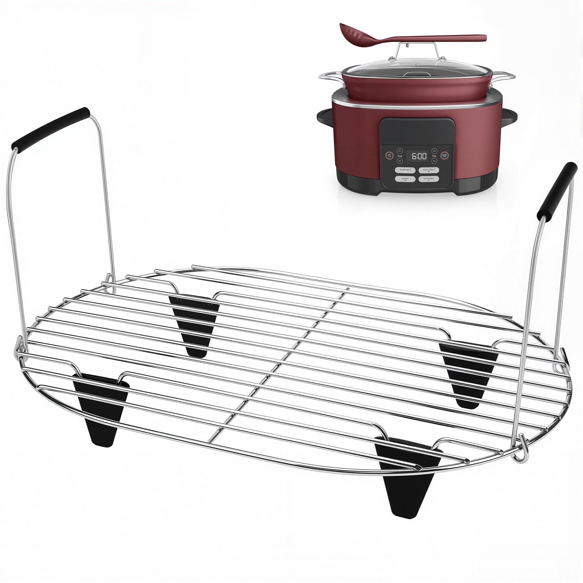 Roast and Steamer Rack Compatible with Ninja Foodi Possible Cooker Pro ...