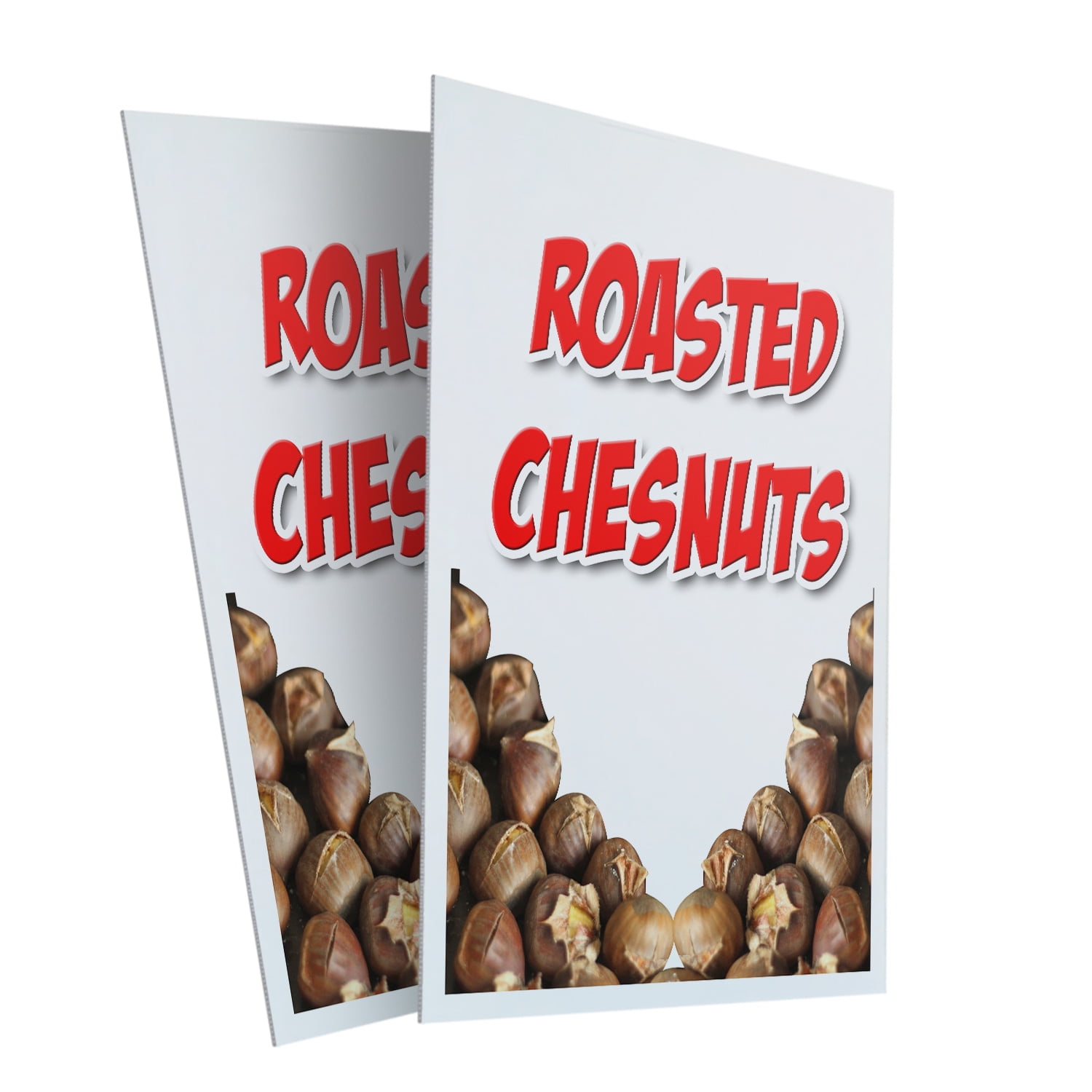 Roasted Chesnuts (2-PACK) 24" x 36" Plastic Signs | Sign Insert 4mm ...