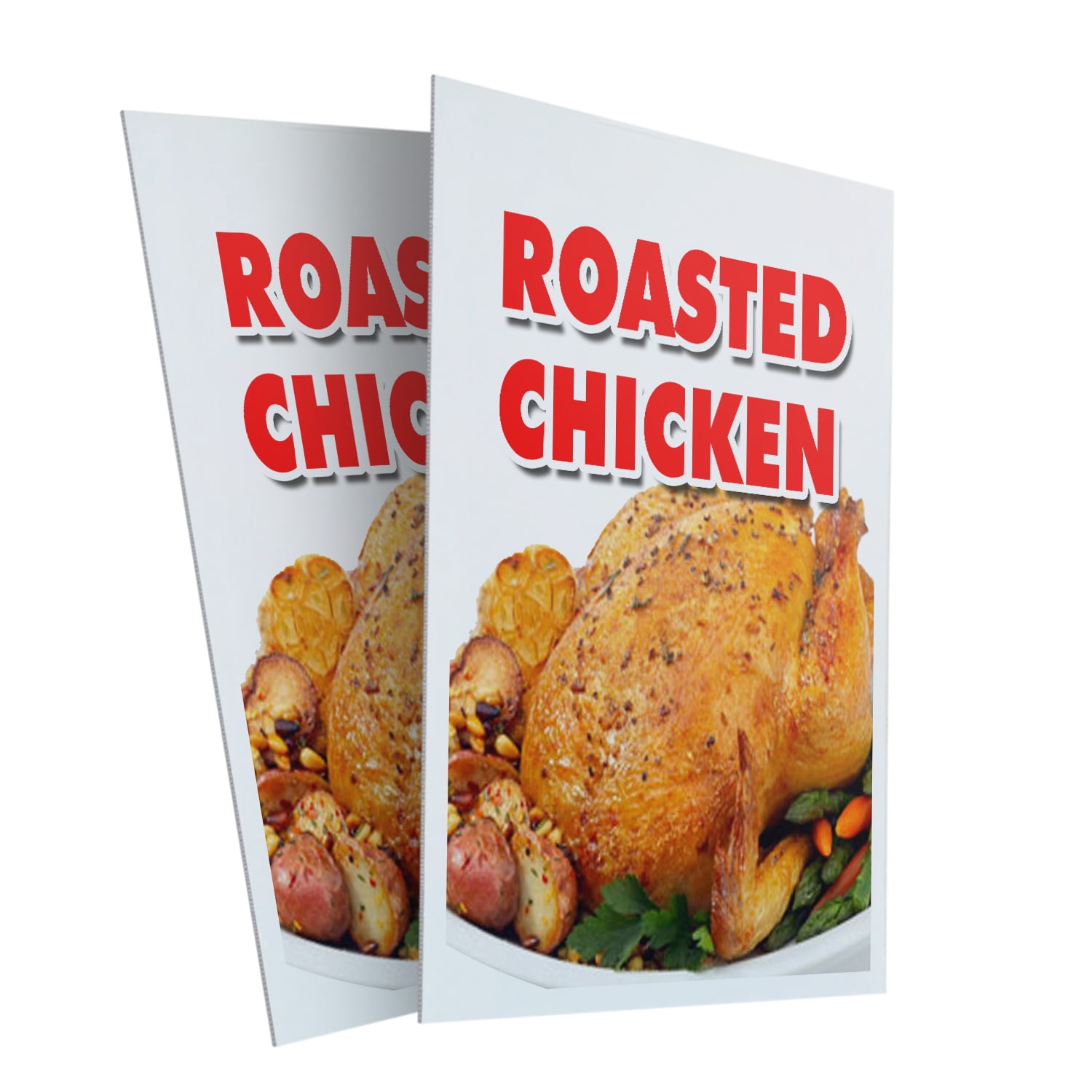 Roasted Chicken (2-PACK) 24" x 36" Plastic Signs | Sign Insert 4mm ...