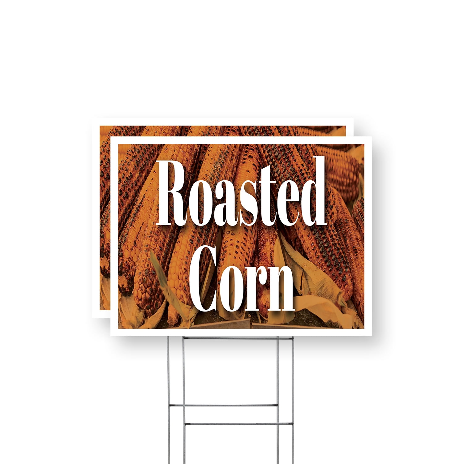 Roasted Corn Yard Sign 2 Pack of 18 Inch x 24 Inch Single Sided ...