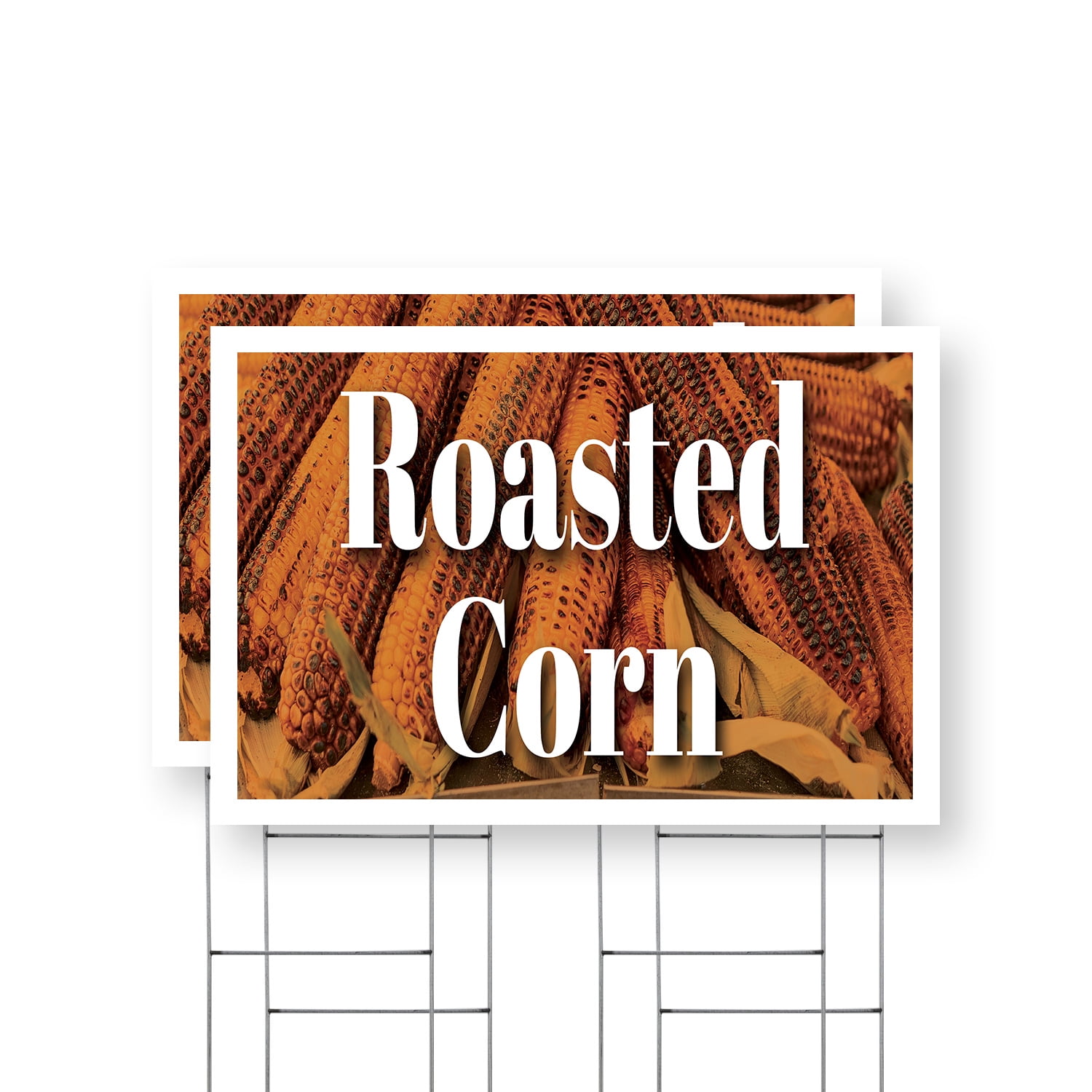 Roasted Corn Yard Sign 2 Pack of 24 Inch x 36 Inch Single Sided ...