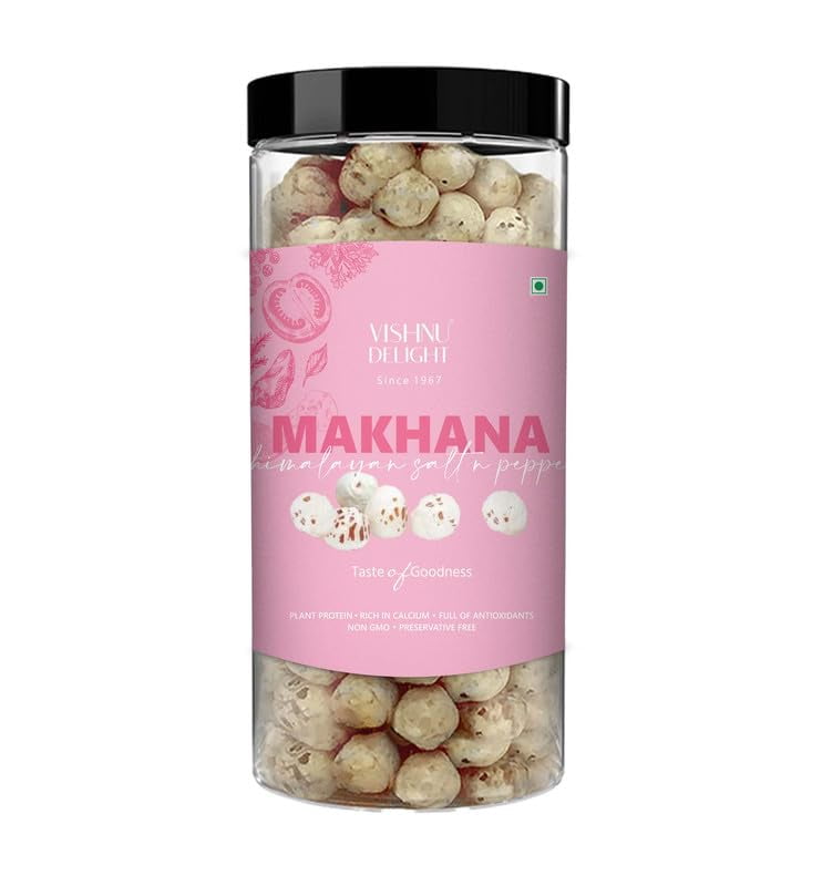 Vishnu Delight Roasted Makhana – Himalayan Salt & Pepper Flavour, 3.20 ...