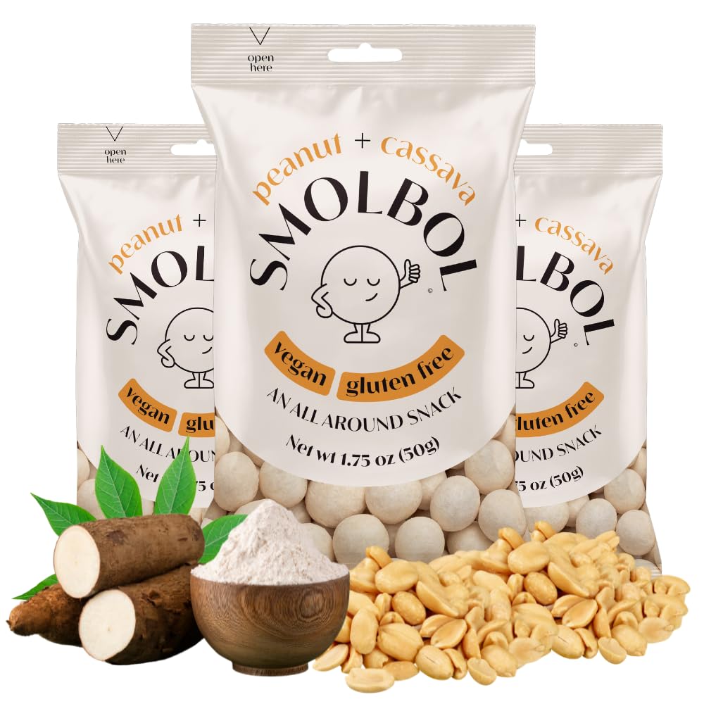 Roasted Peanut in a Crunchy Cassava Crust | Lightly Salted | Gluten-Free & Vegan Snack | Small ...