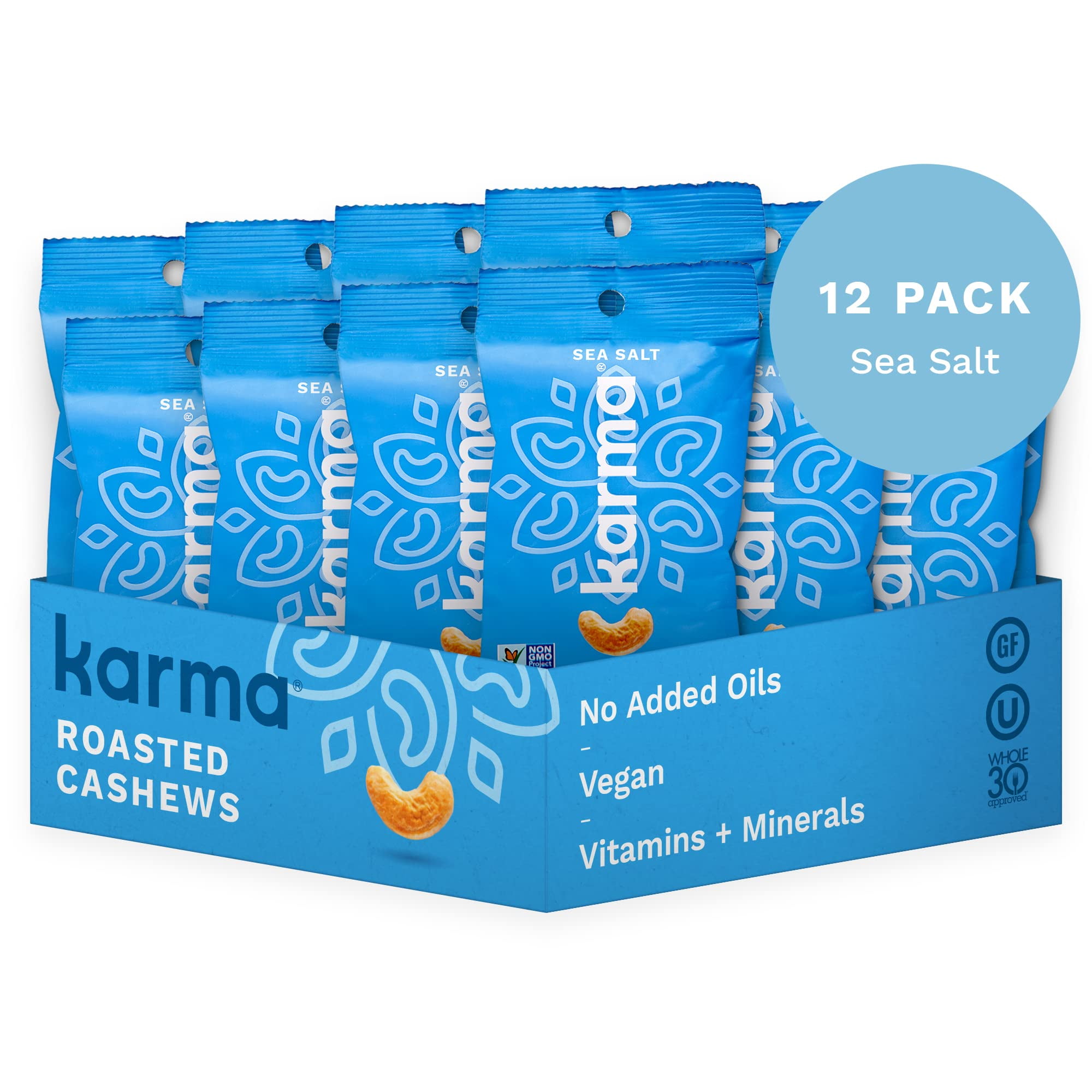 Roasted Sea Salt Cashews by Karma Nuts, Whole, Roasted, Vegan, Gluten ...