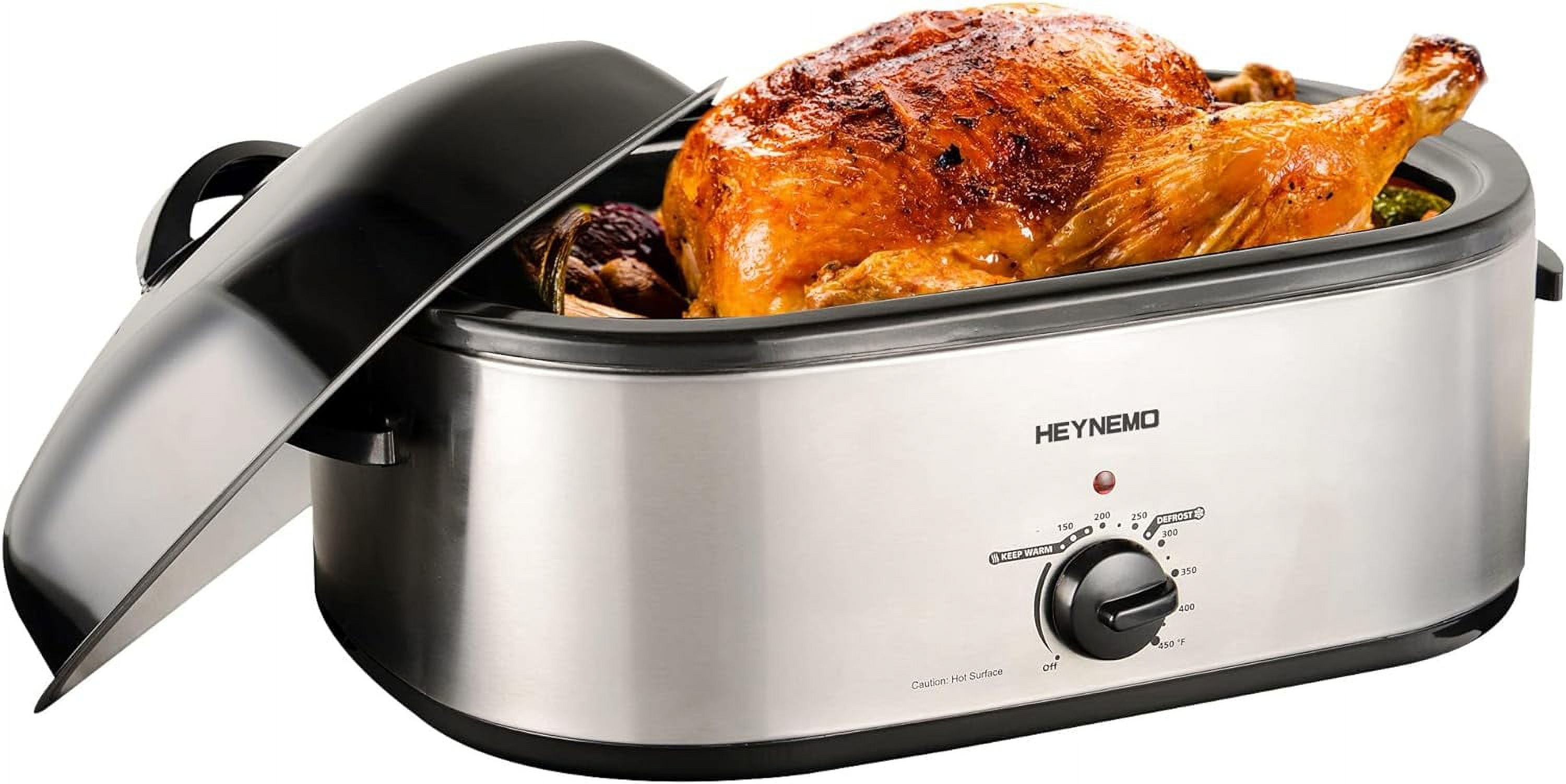 Roaster Oven 22 Quart Electric, Turkey Roaster with Self-Basting Lid Design, Large Stainless ...