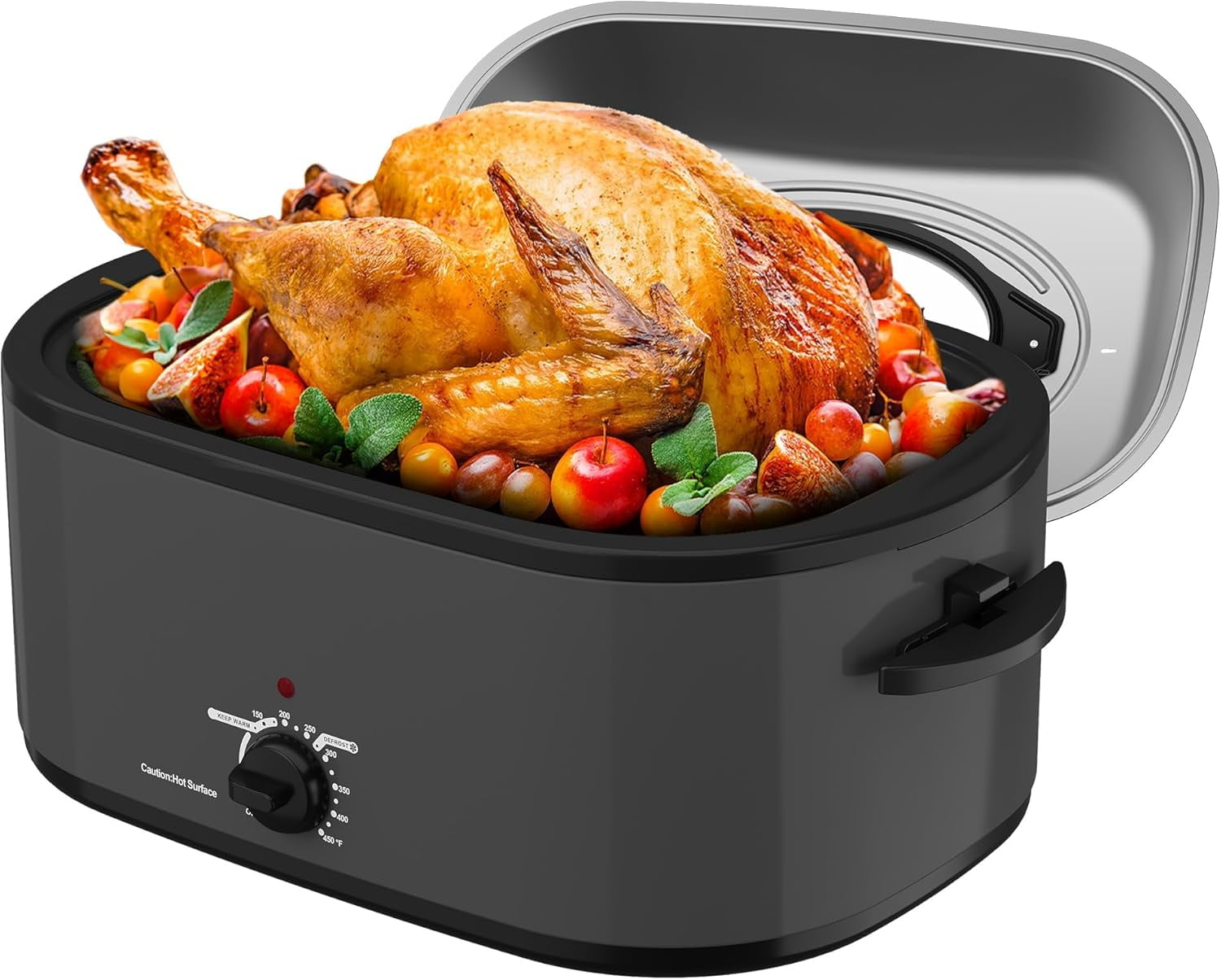 Roaster Oven 28 Quart, Electric Turkey Roaster with Self-Basting Lid, Removable Pan & Rack ...