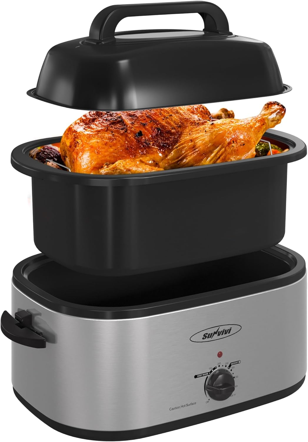 Roaster Oven with Self-Basting Lid, 24qt Electric Roaster with ...