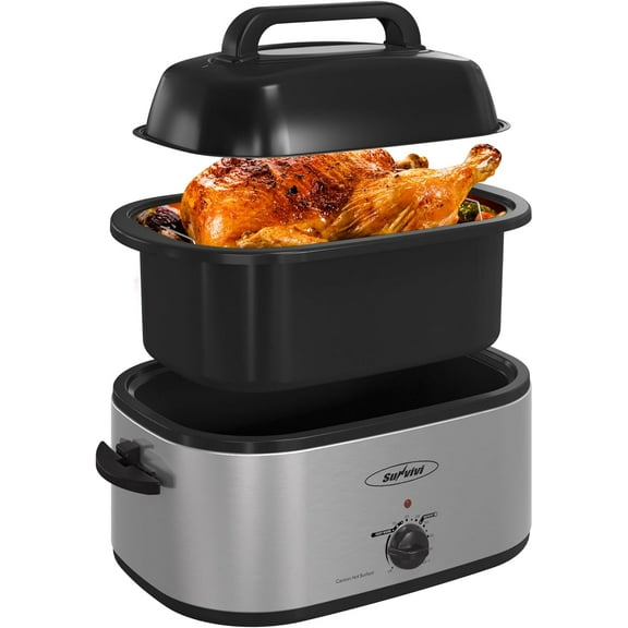 Roaster Oven, Electric Roaster Oven with Viewing Lid, 30lb 26-Quart Turkey Roaster with Unique ...