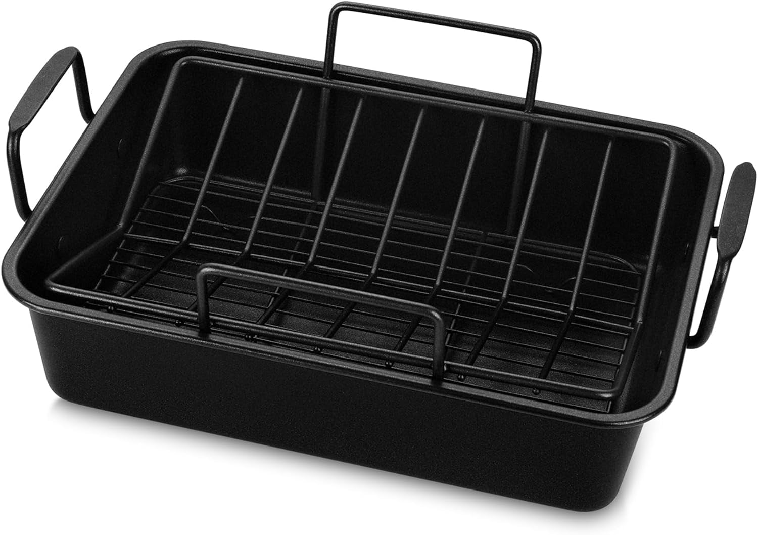 Roasting Pan,16 x 11.5 Inch Stainless steel Turkey Roaster with Rack ...