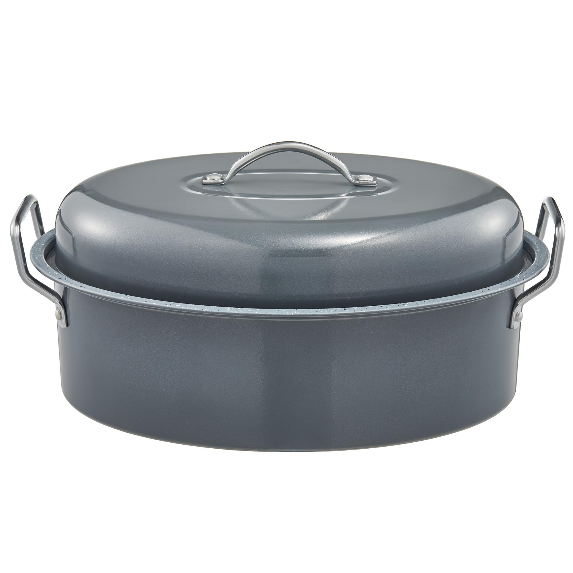 HONGBAKE 18 Inch Turkey Roasting Pan with Rack and Lid, Extra Large Red ...