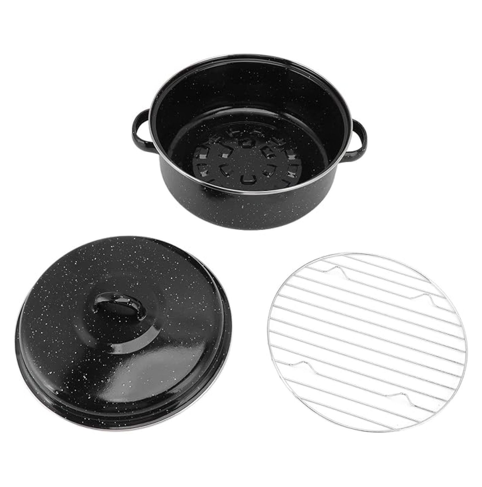 Roasting Pan with Lid, Household Non Stick BBQ Pot Roast Pan with Lid ...
