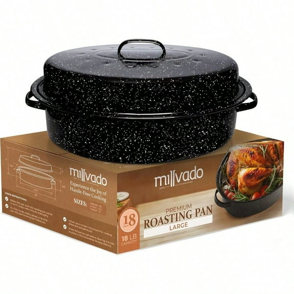 Roasting Pan With Lid Thanksgiving Turkey Roaster Pan Extra Large 20 lb ...