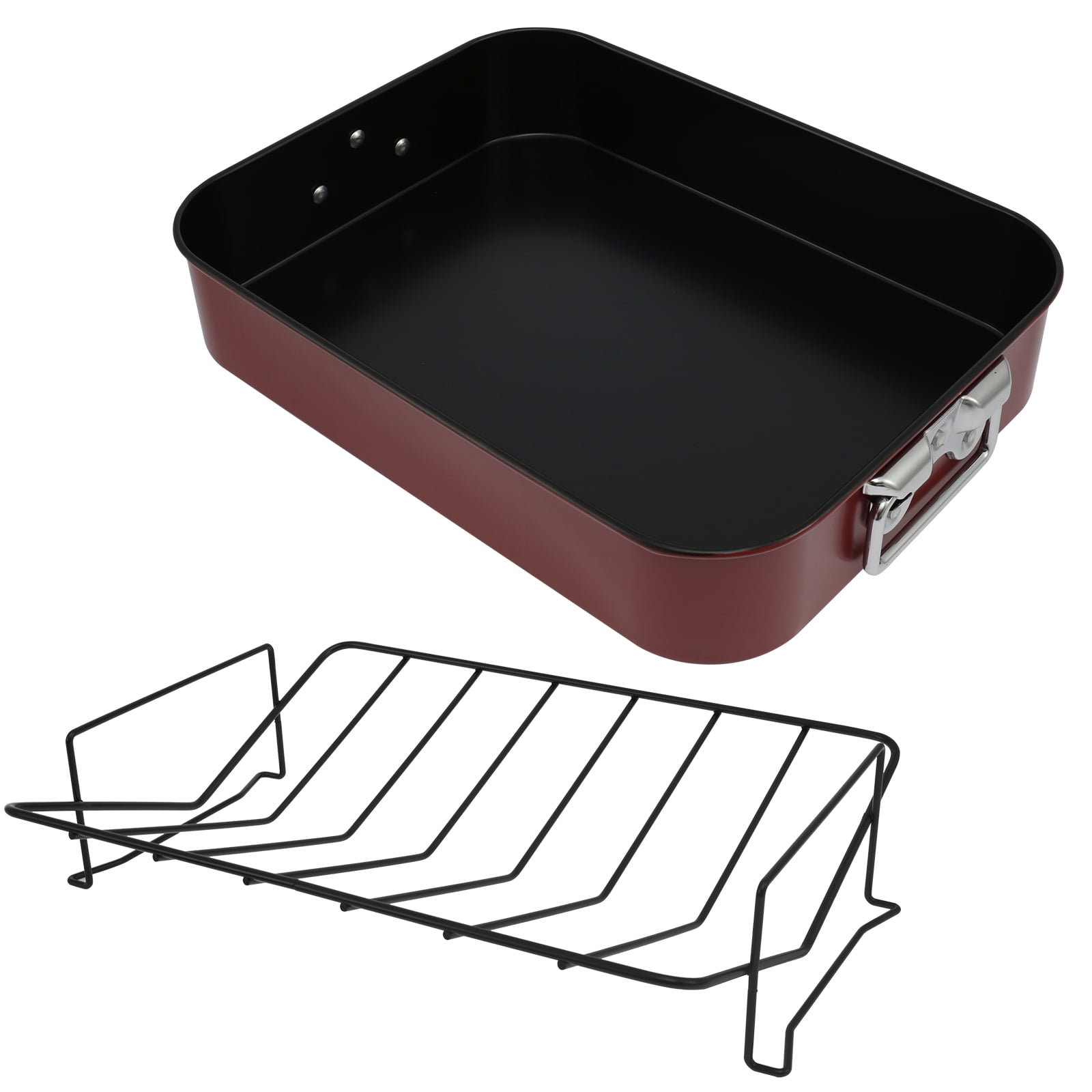 Roasting Pan with Rack Carbon Steel Turkey Roaster Pan with Handle ...