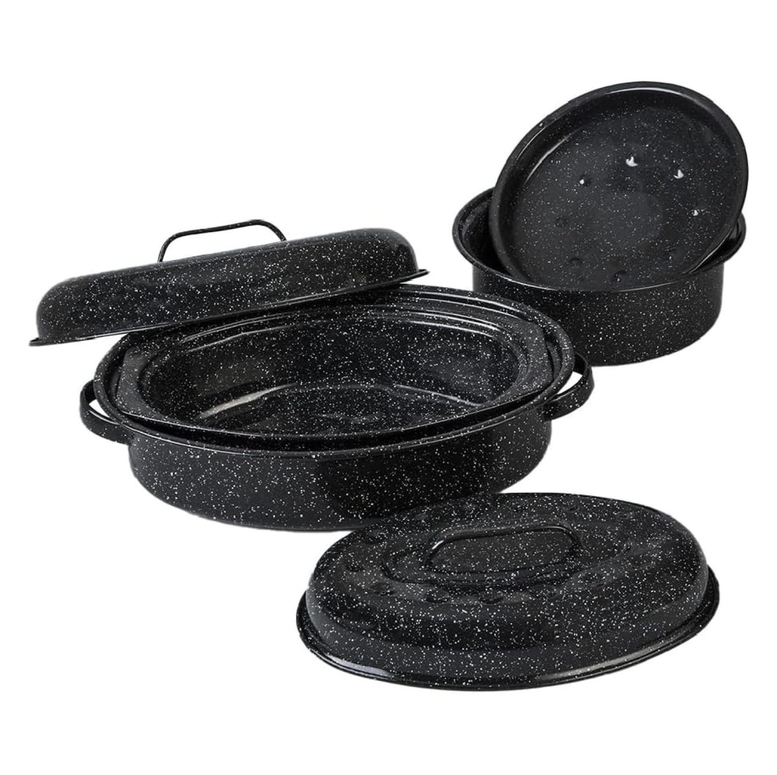 Roasting Set Covered 13 in and 15 in Oval roaster and 3 lb round ...