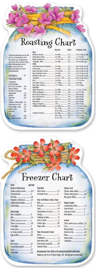 Roasting and Freezer Chart Magnets Mason Jar Design Die Cut 6.5 x 4.5 ...
