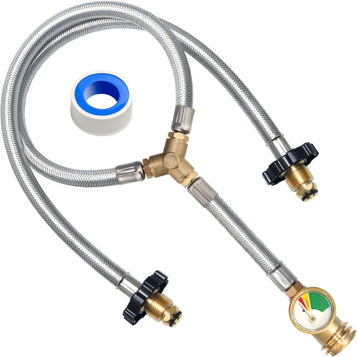 Roastove Stainless Braided Y Splitter, Universal Two Way POL&QCC Y ...