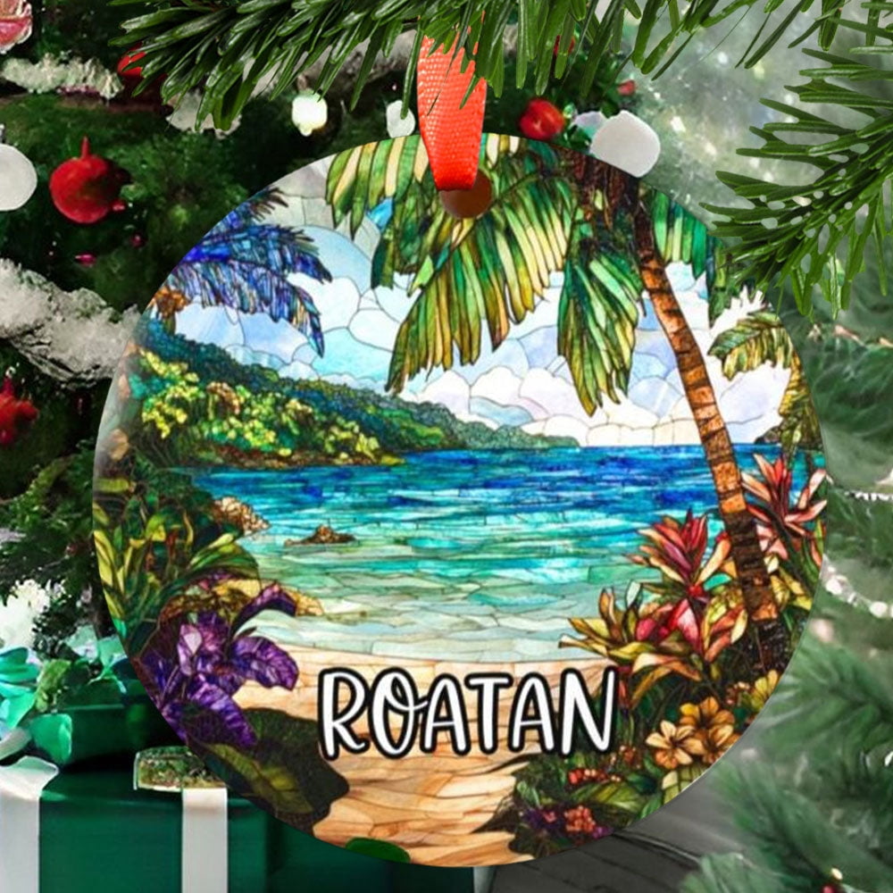 Roatan Honduras Christmas Ornament, Ceramic/Acrylic - Roatan Honduras ...