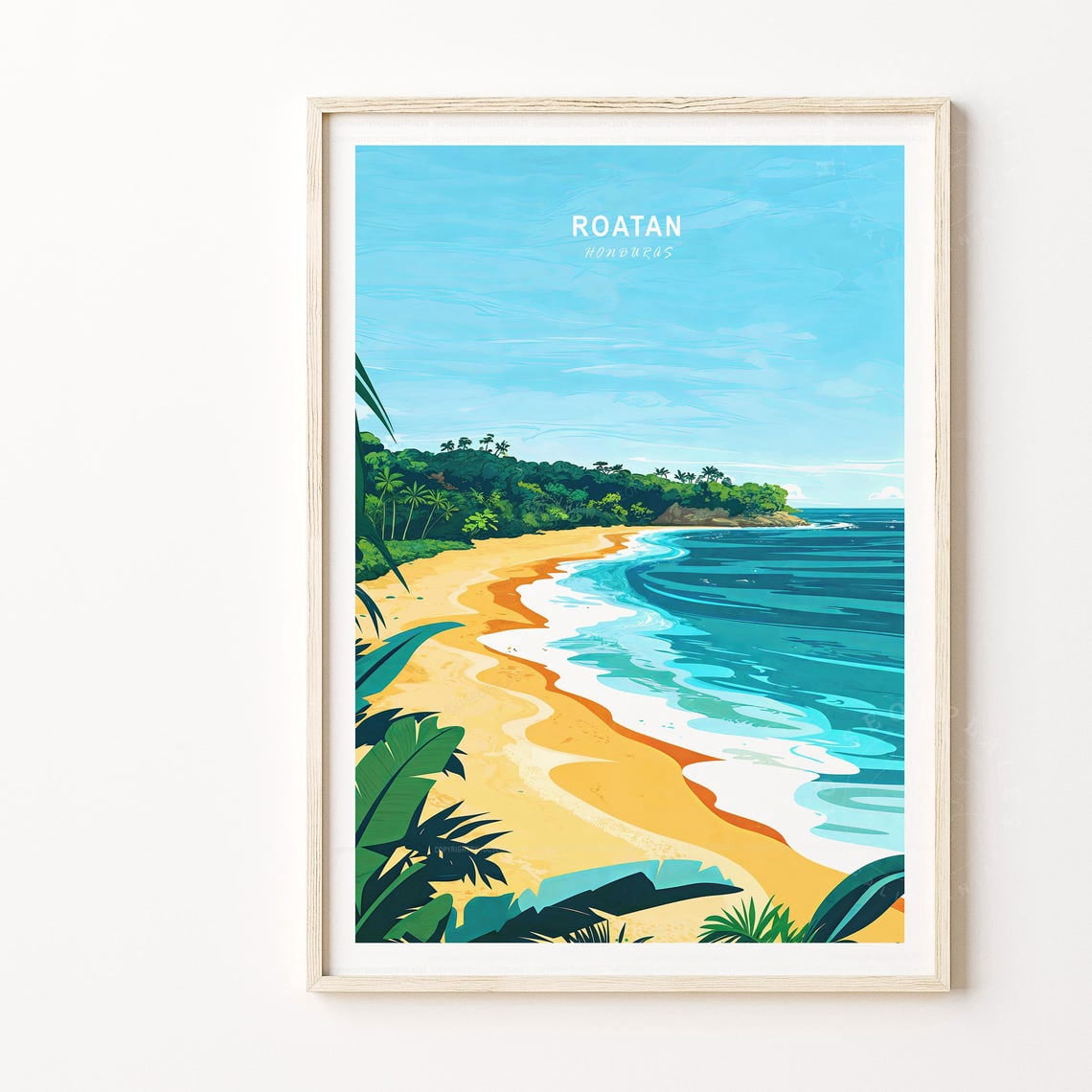 Roatan Honduras Travel Print, Honduras Travel Poster, Roatan Island ...