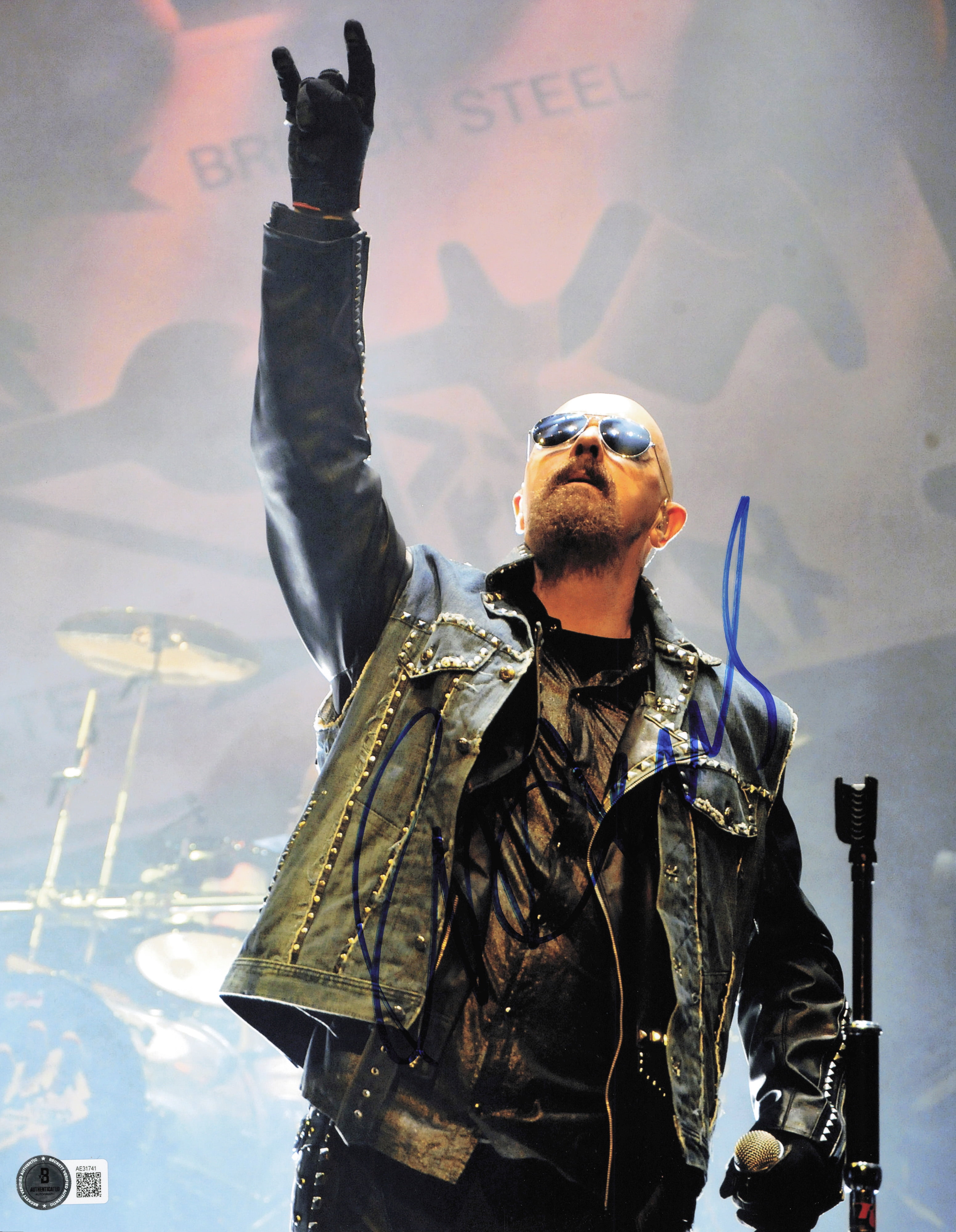Rob Halford Autographed 11x14 Photo Judas Priest Beckett BAS QR # ...